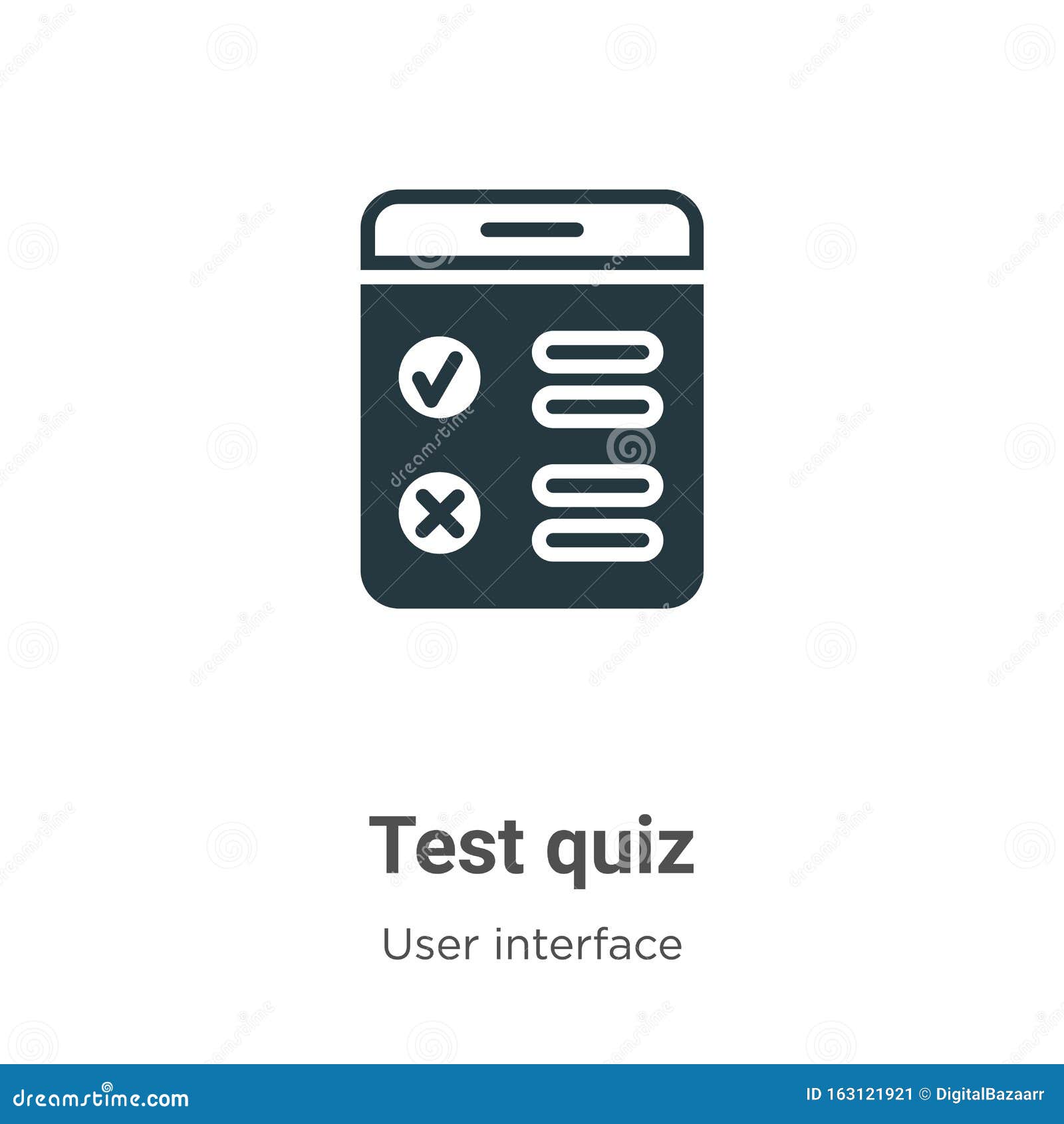 Test Quiz Vector Icon on White Background. Flat Vector Test Quiz Icon ...