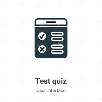 Test Quiz Vector Icon on White Background. Flat Vector Test Quiz Icon ...