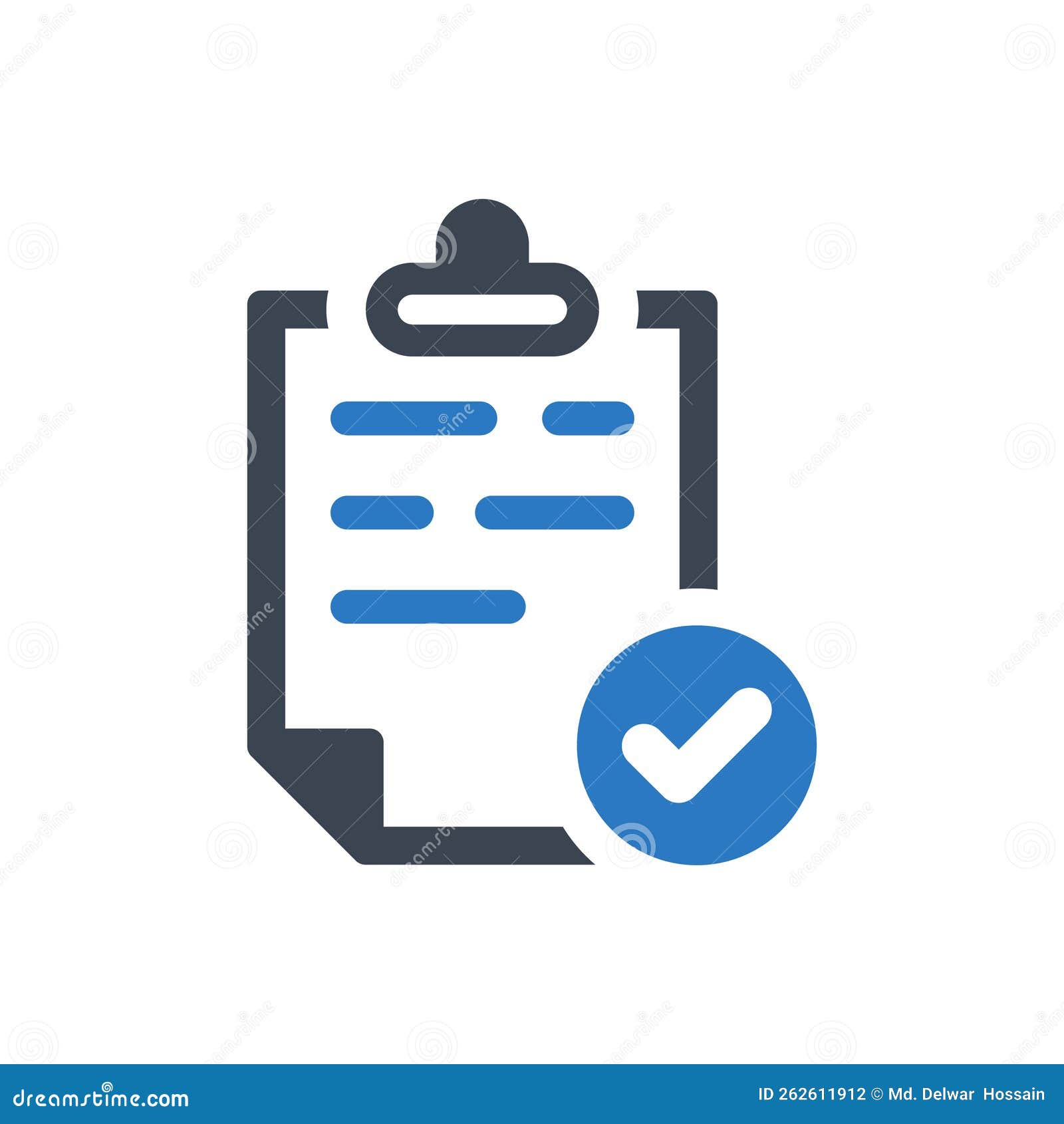 Test report icon stock vector. Illustration of tick - 262611912