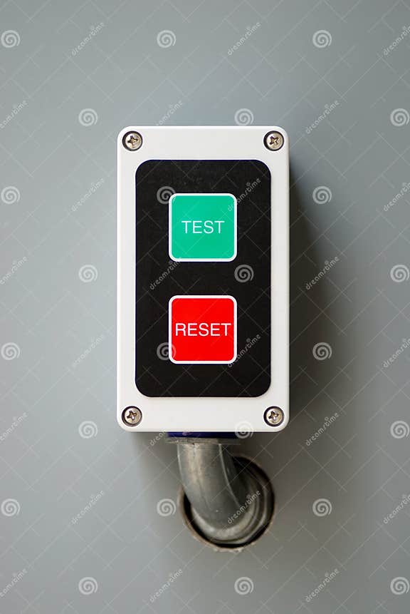 Test and reset buttons stock image. Image of danger, prong - 13608401