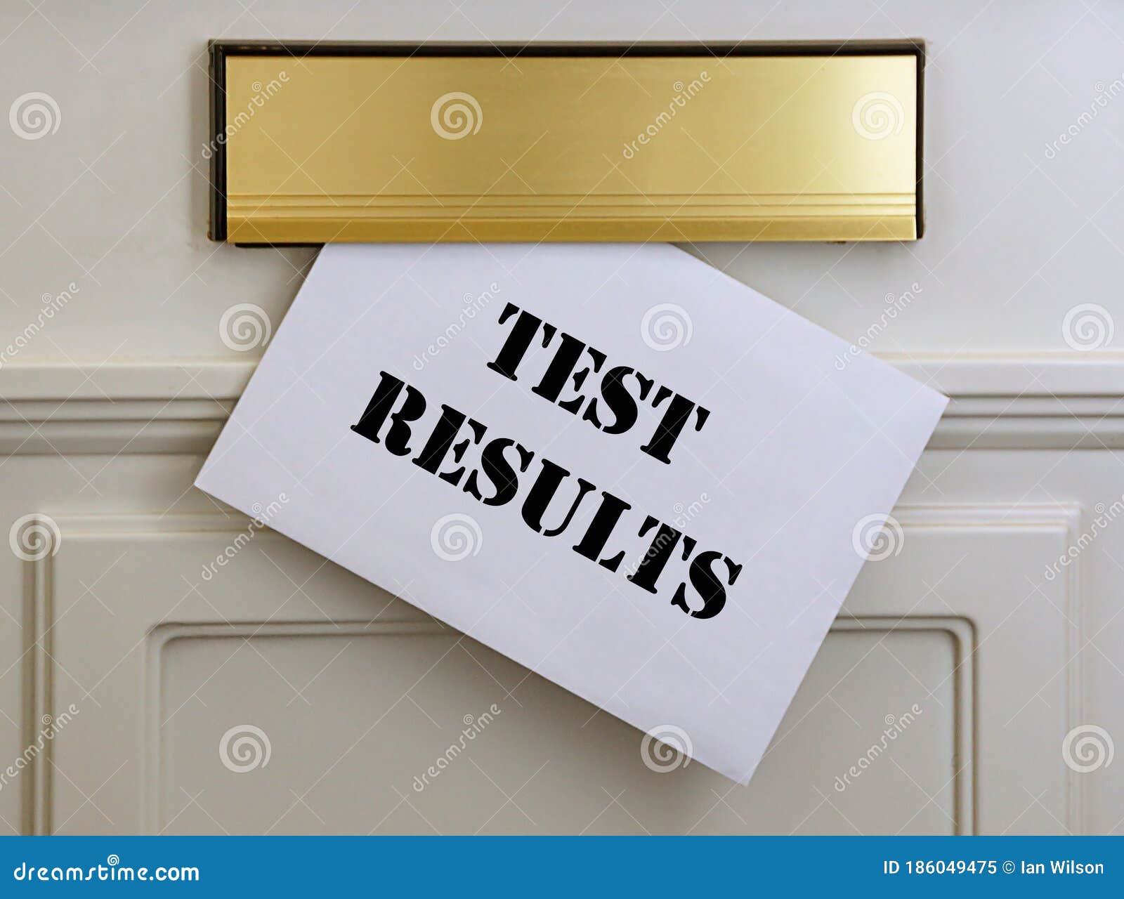 Test Results Letter - Black Letters on A5 White Envelope Stock Image ...