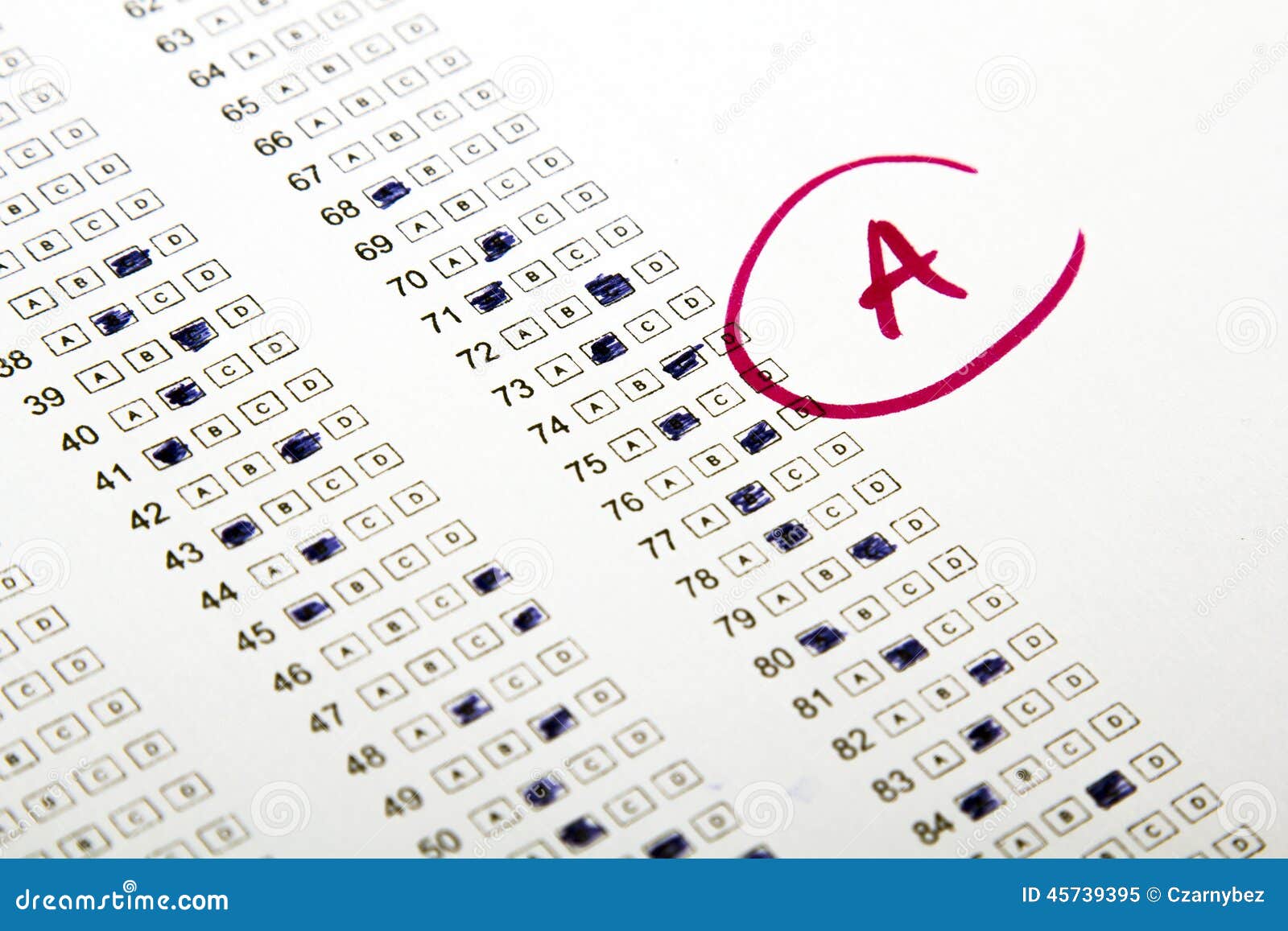 Test results in school stock image. Image of choice, check - 45739395