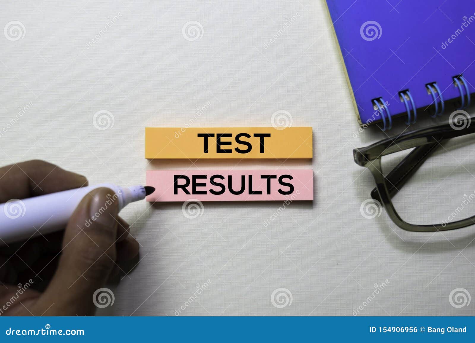 Test Results Text on Sticky Notes Isolated on Office Desk Stock Photo ...