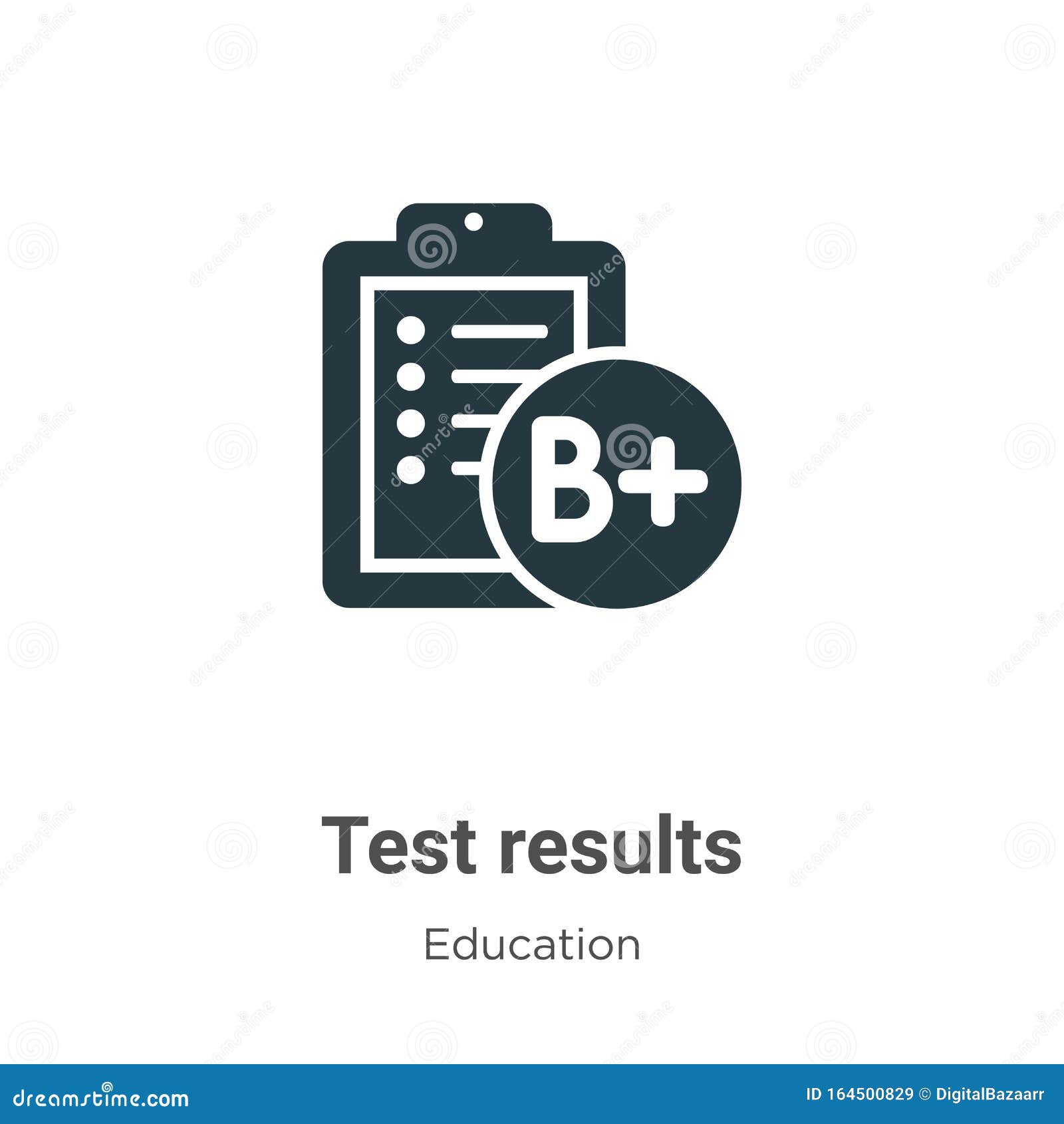 Test Results Vector Icon on White Background. Flat Vector Test Results ...
