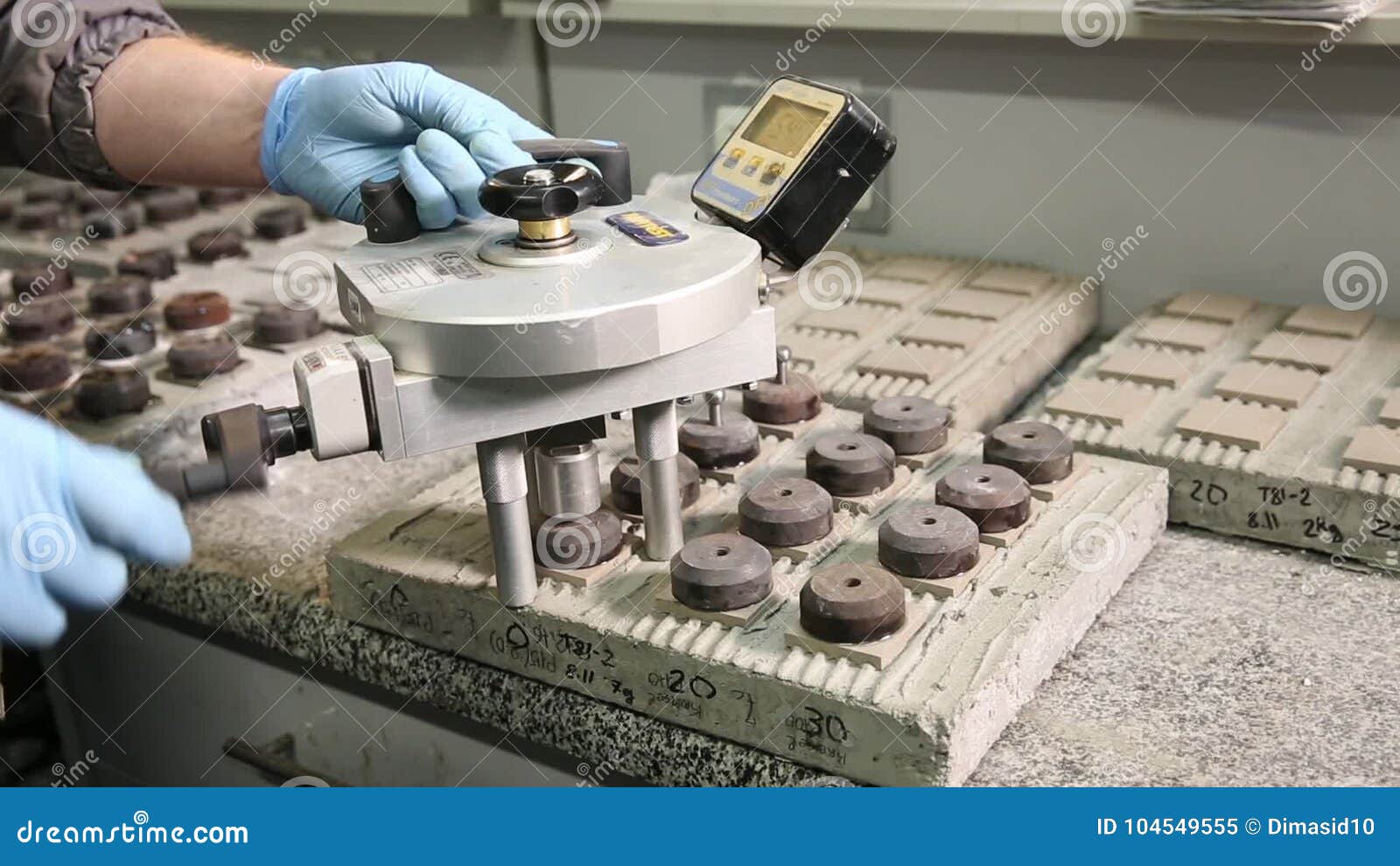 Testing of Tile Adhesive Samples for Strength Stock Video - Video of ...