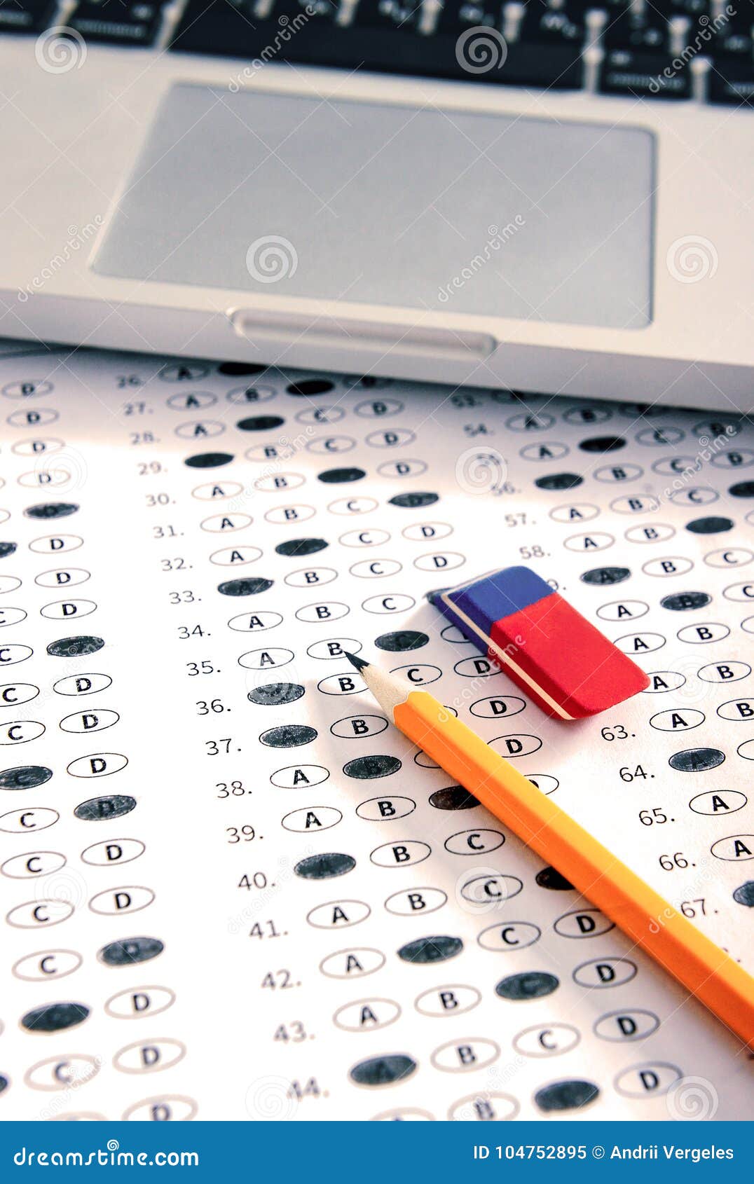 Test Score Sheet with Answers Stock Image - Image of evaluate ...