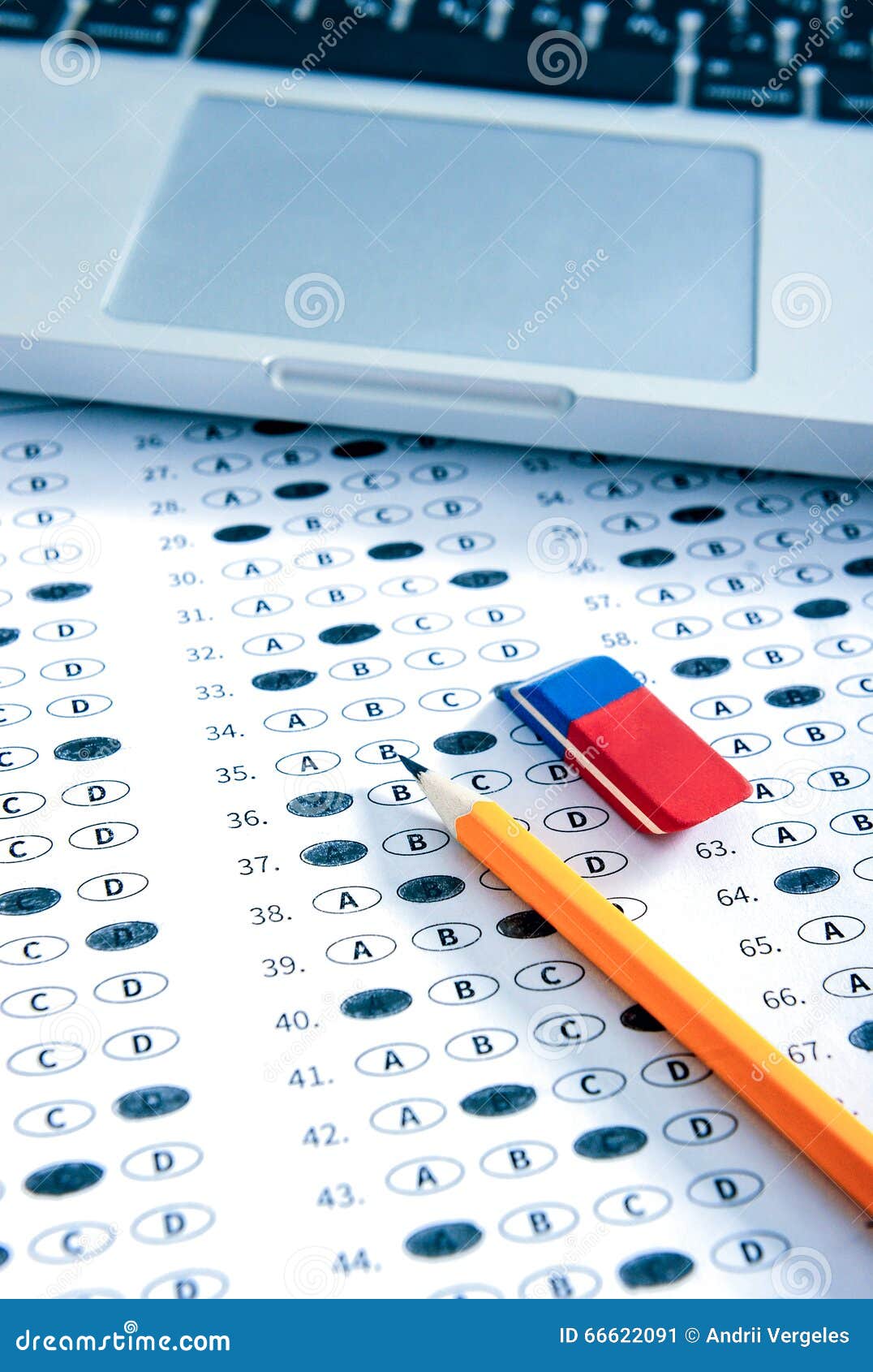 Test Score Sheet with Answers Stock Image - Image of questionnaire ...