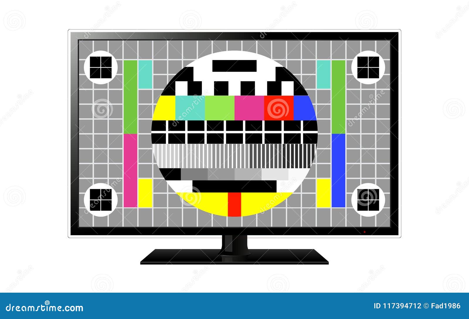 Test Screen on Modern LCD Television Stock Vector - Illustration of ...