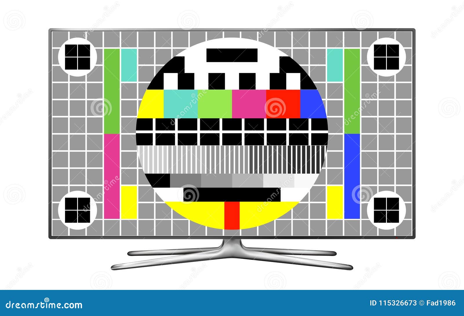 TV test pattern screen stock vector. Illustration of computer - 115326673