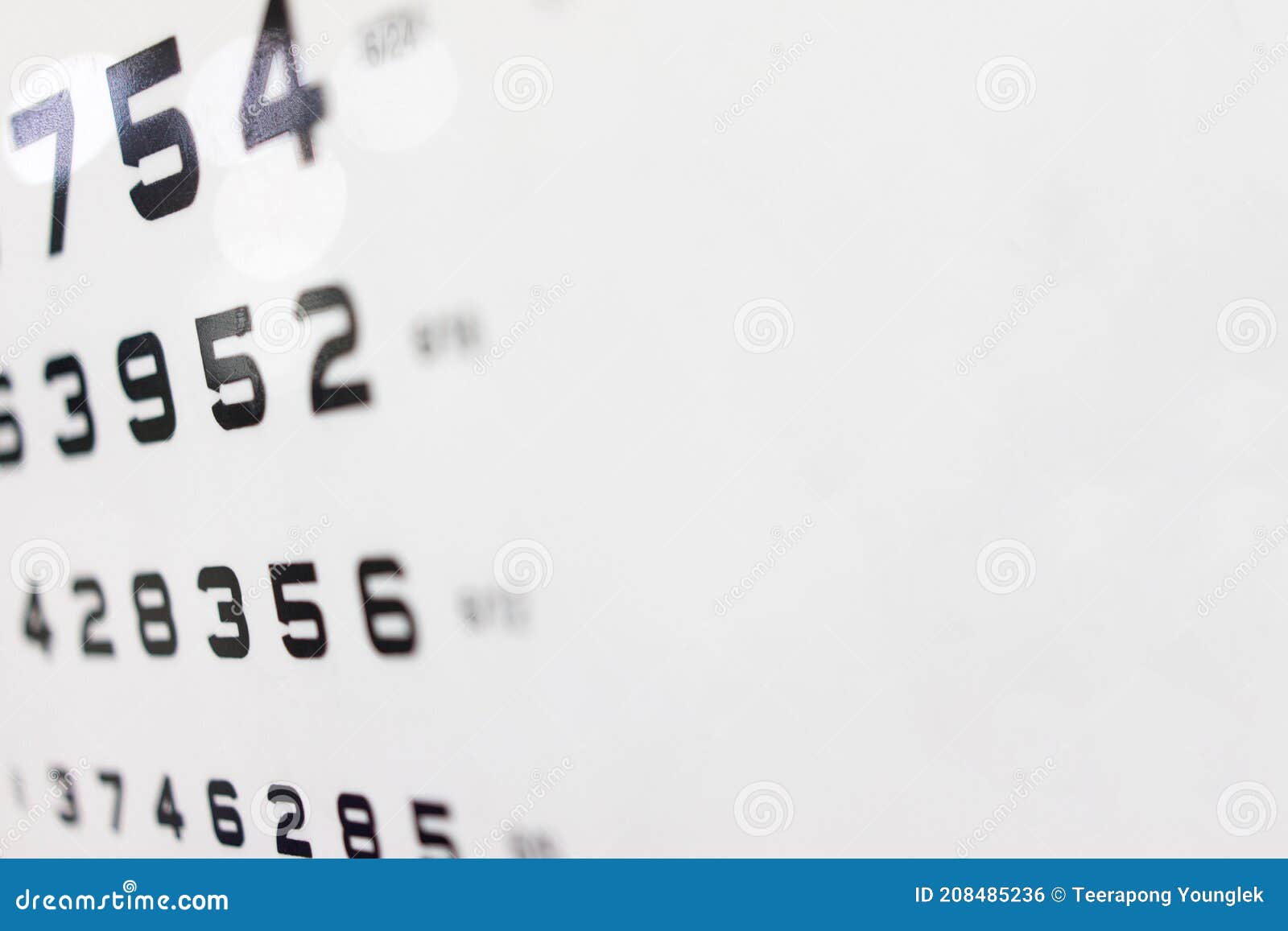 Test of Sight on Different Numbers on a White Background Stock Photo ...