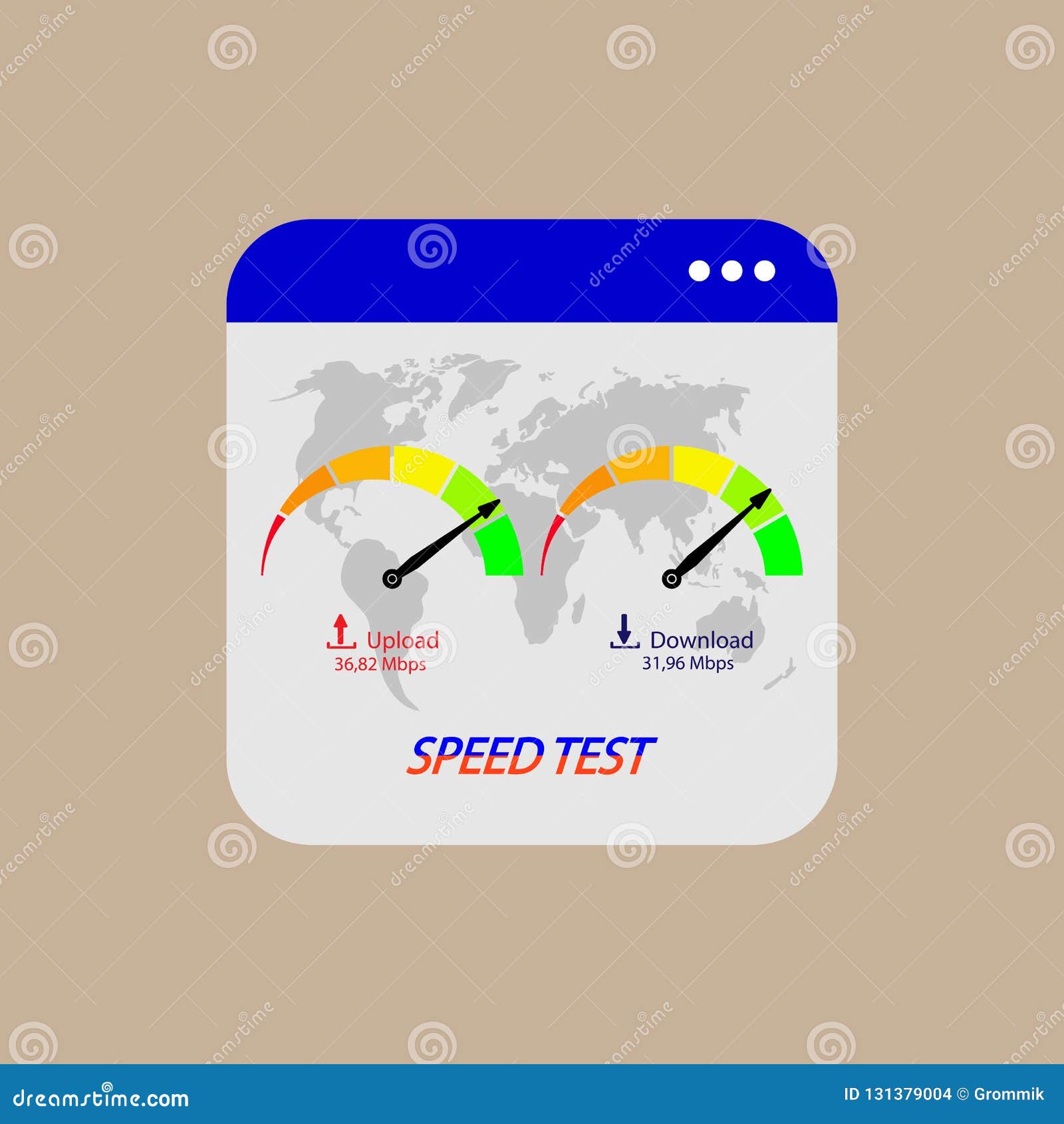 Test the Speed of Reception and Transmission of Data Stock Illustration ...