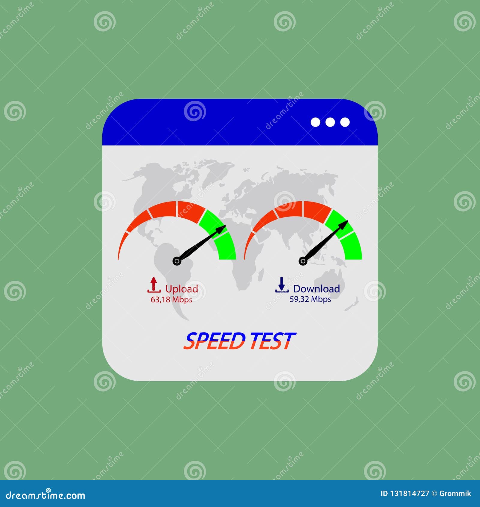 Test the Speed of Reception and Transmission of Data Stock Illustration ...