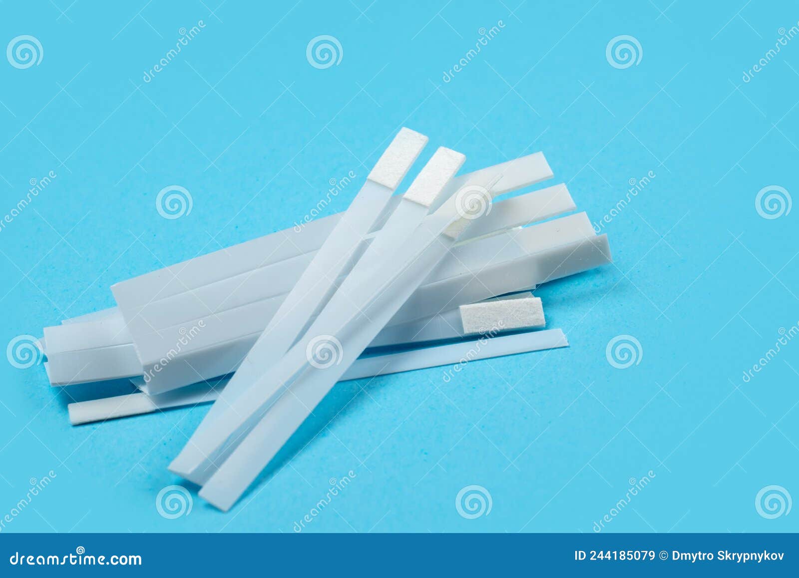 Test Strip for Acetone on Blue Background Stock Image - Image of ...