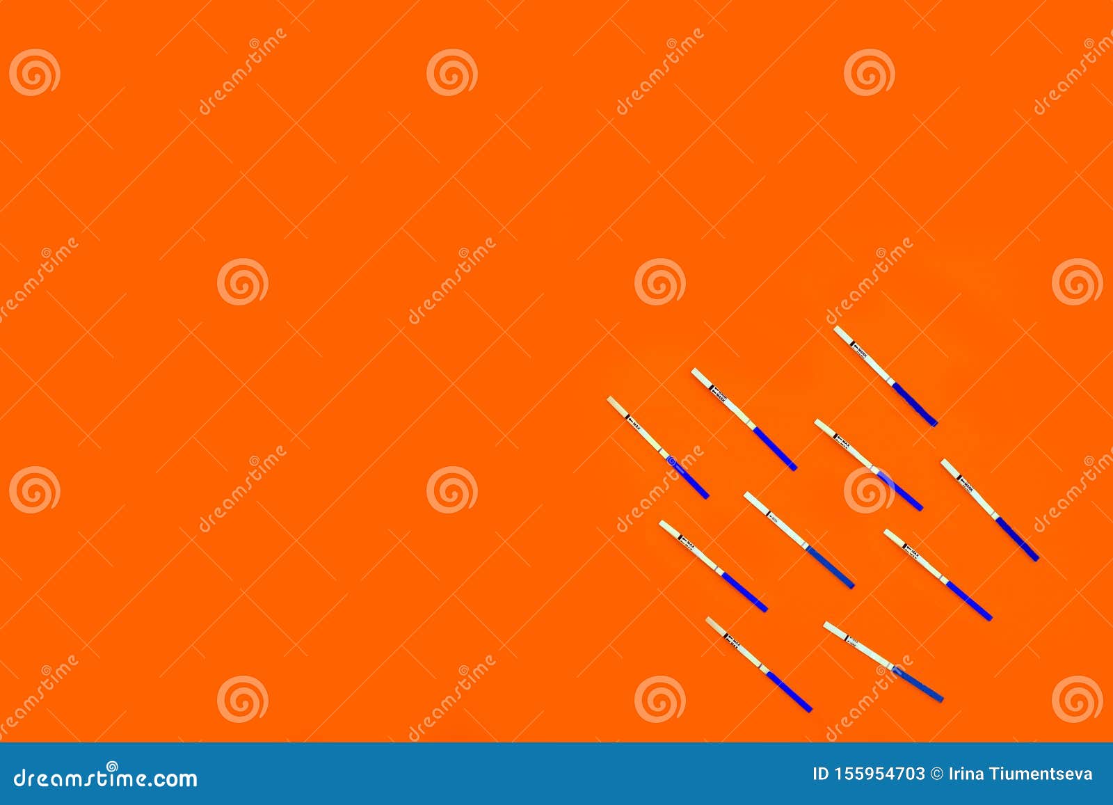 The Test of a Strip for Pregnancy with Negative Result on an Orange ...
