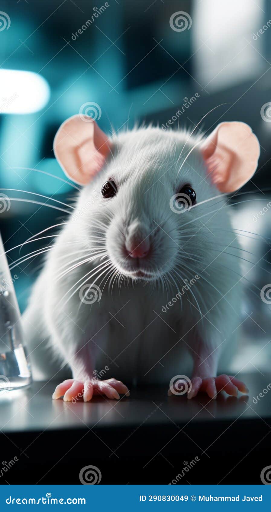 Test Subject White Rat in Lab Setting Stock Illustration - Illustration ...