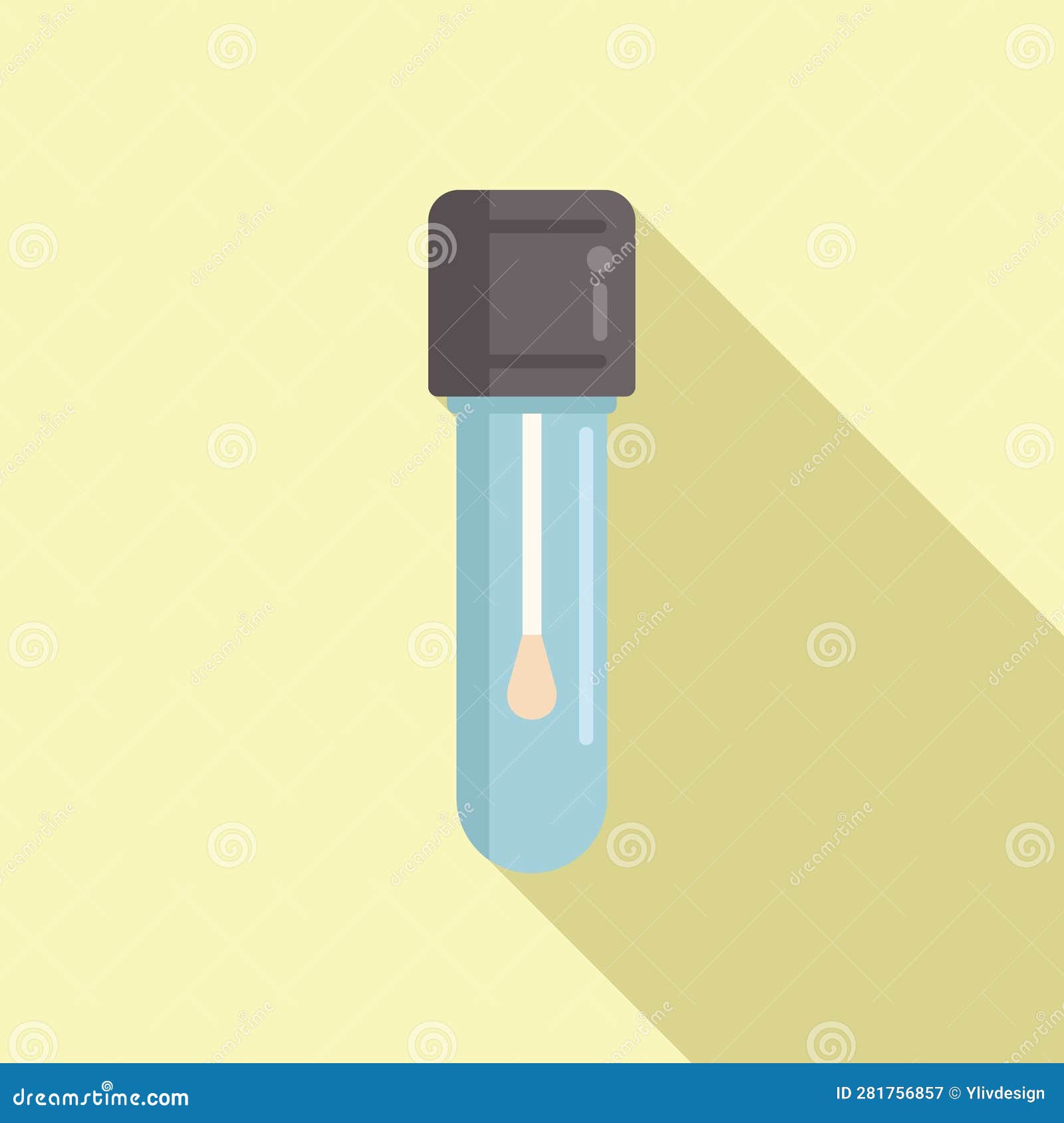 Test Swab Icon Flat Vector. Corona Lab Stock Vector - Illustration of ...