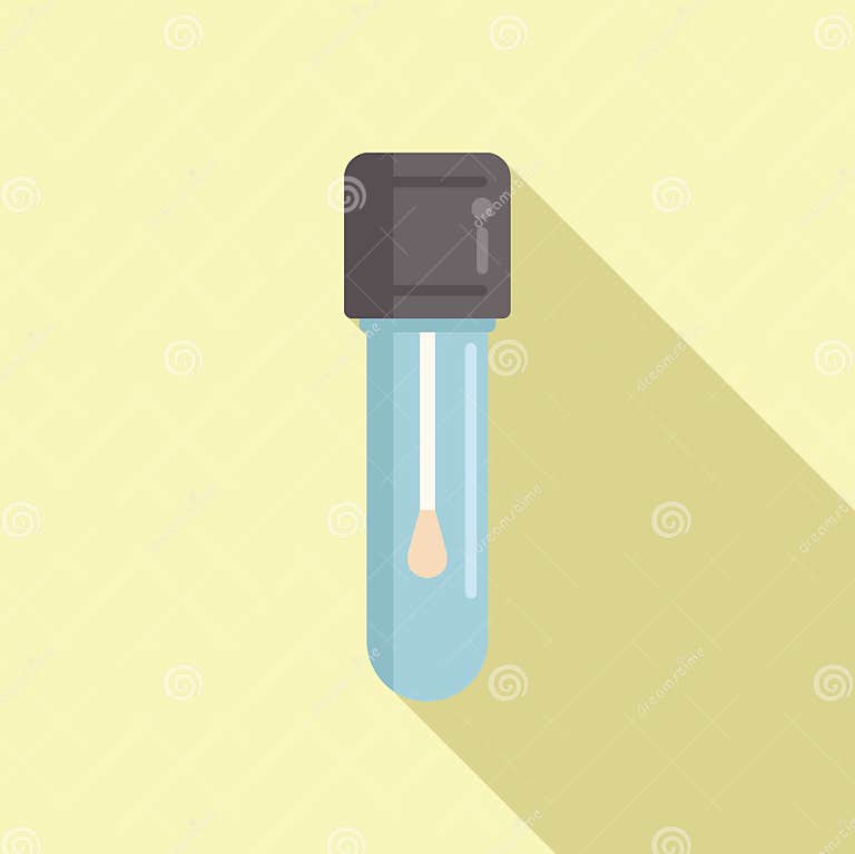 Test Swab Icon Flat Vector. Corona Lab Stock Vector - Illustration of ...