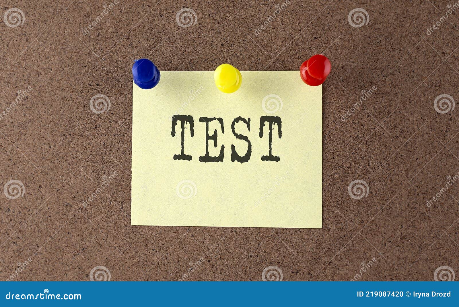 TEST Text Written on the Message Board. Memo Stock Photo - Image of ...