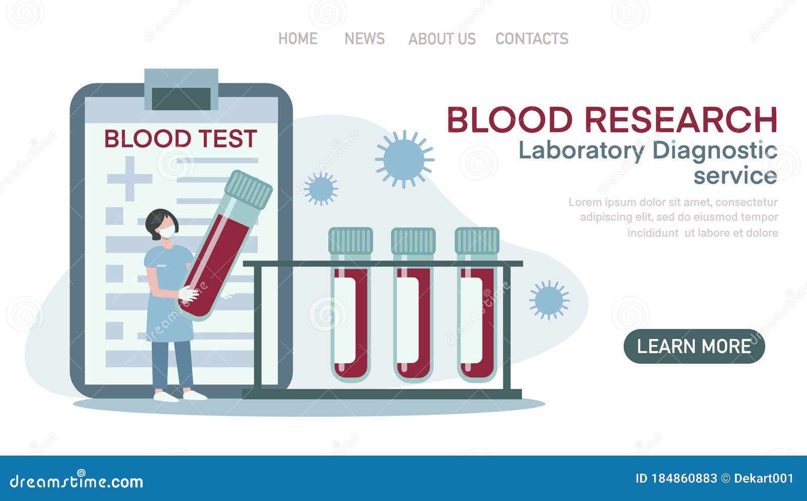 Flat Vector Illustration of Doctor with Test Tube and Woman, Medical ...