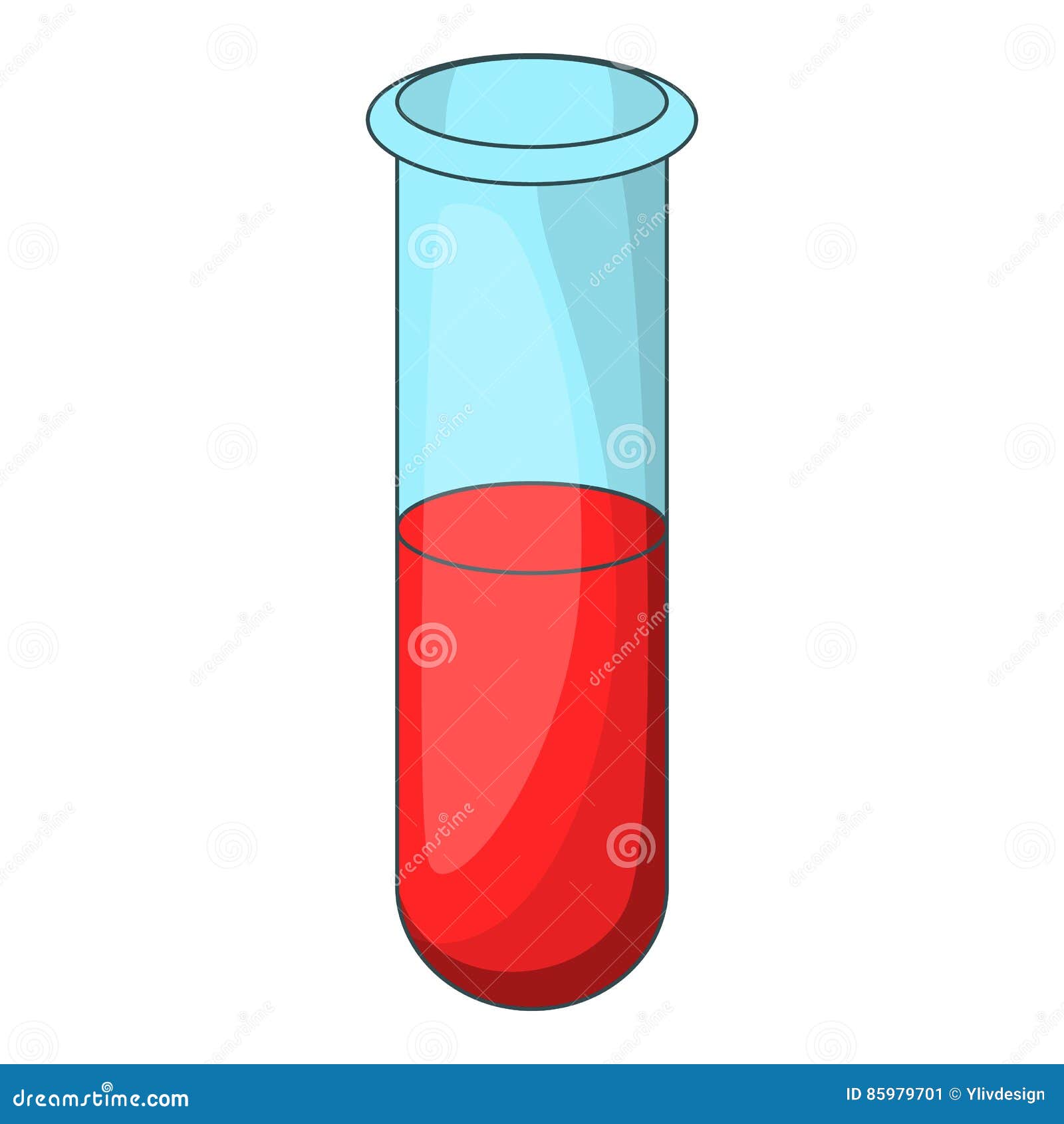 Test Tube with Blood Icon, Cartoon Style Stock Vector - Illustration of ...