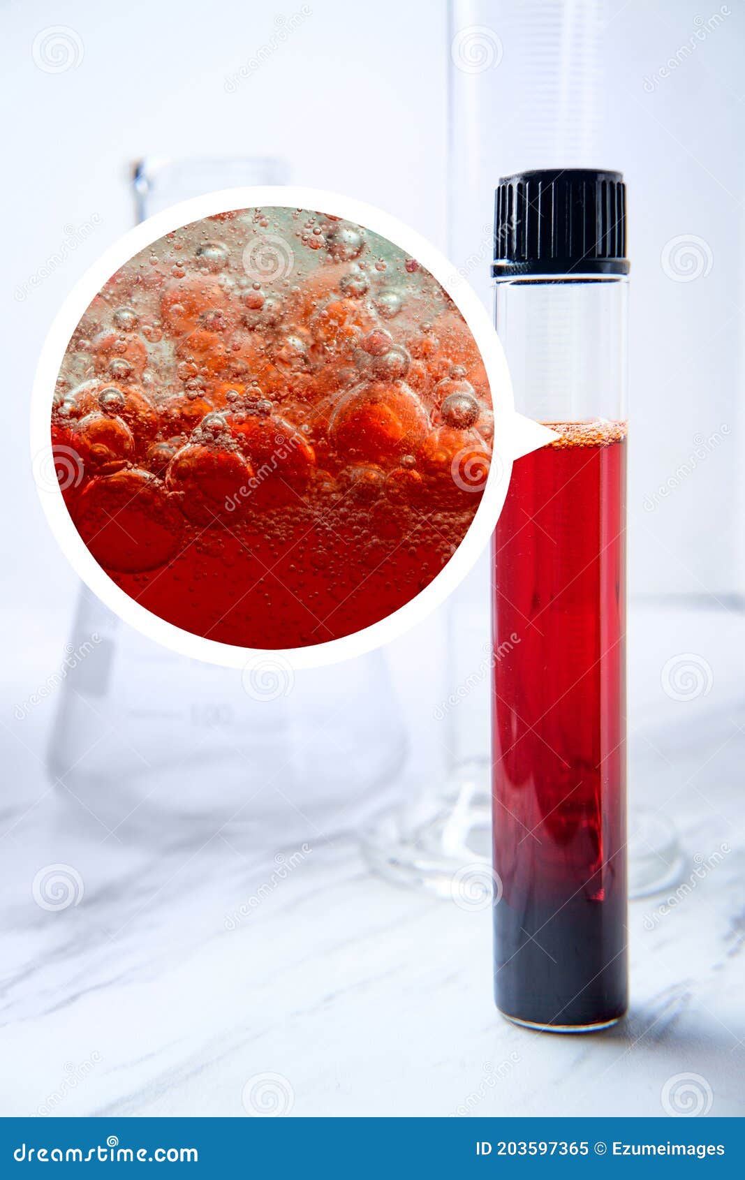 Test Tube Blood Sample stock image. Image of blood, flasks - 203597365