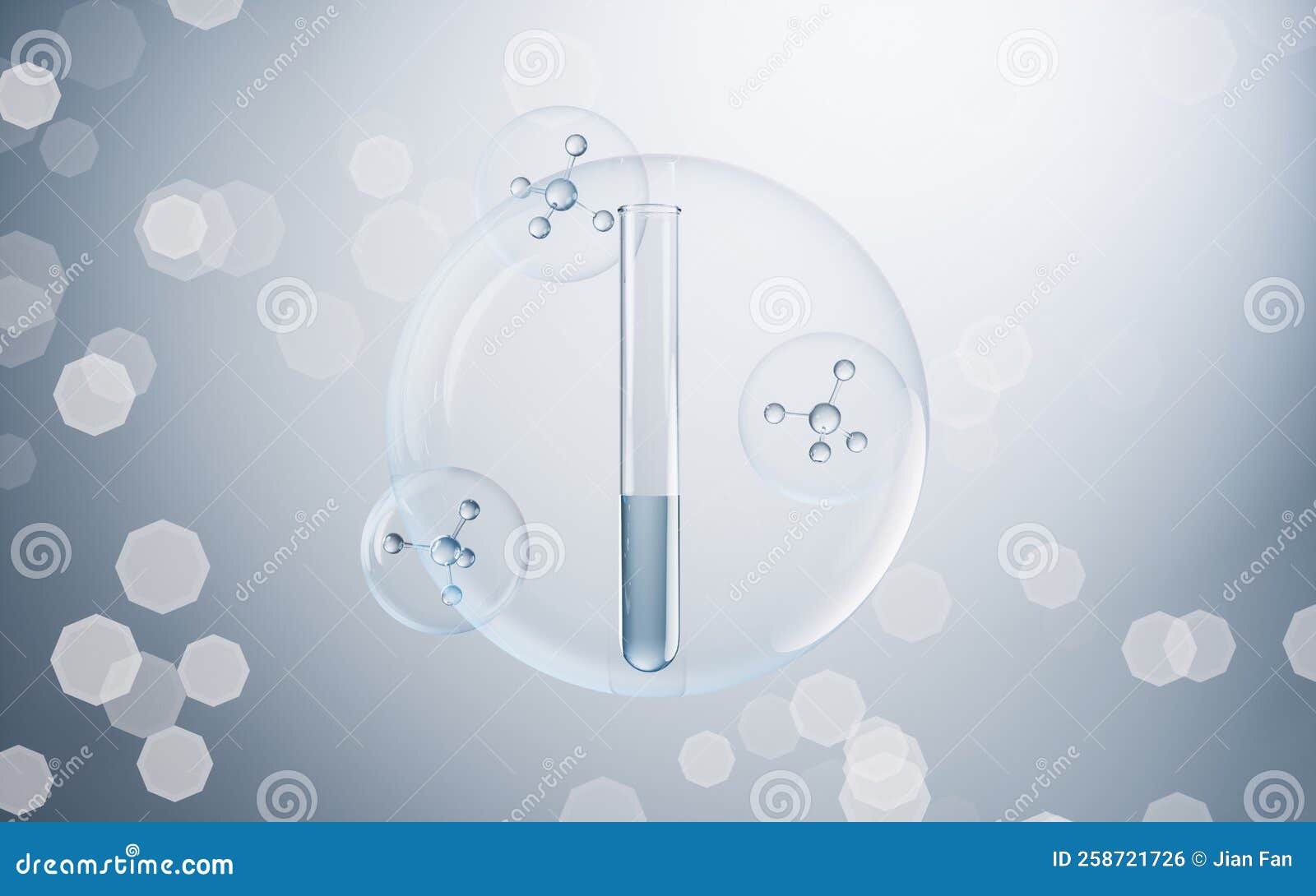 Test Tube with Blue Background, 3d Rendering Stock Illustration ...