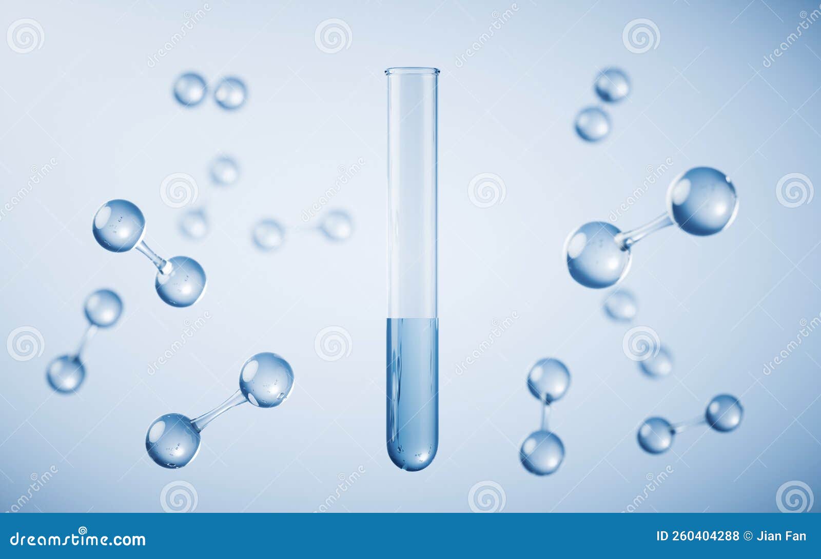 Test Tube with Blue Background, 3d Rendering Stock Illustration ...