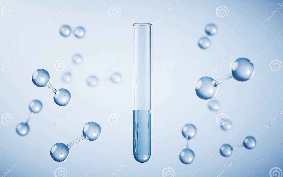 Test Tube with Blue Background, 3d Rendering Stock Illustration ...