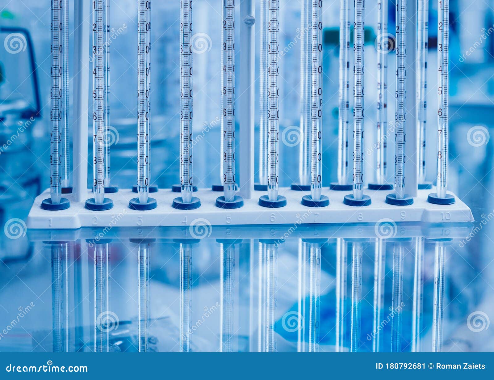 Test Tube on Blue Background. Medical Background. Stock Image - Image ...