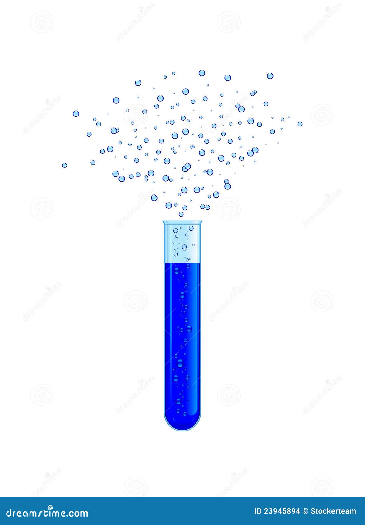Test tube with blue liquid stock illustration. Illustration of ...