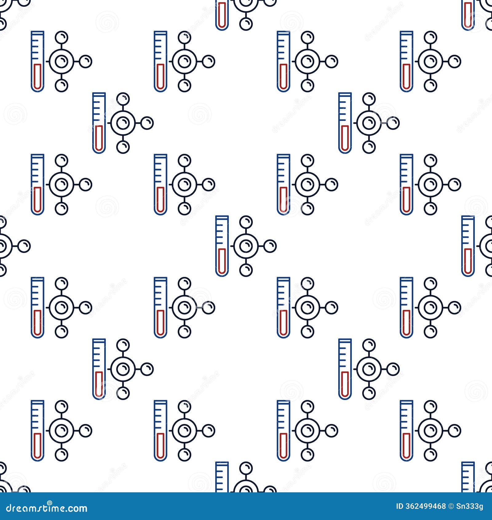 Test Tube and Chemical Molecule Vector Education Linear Seamless ...