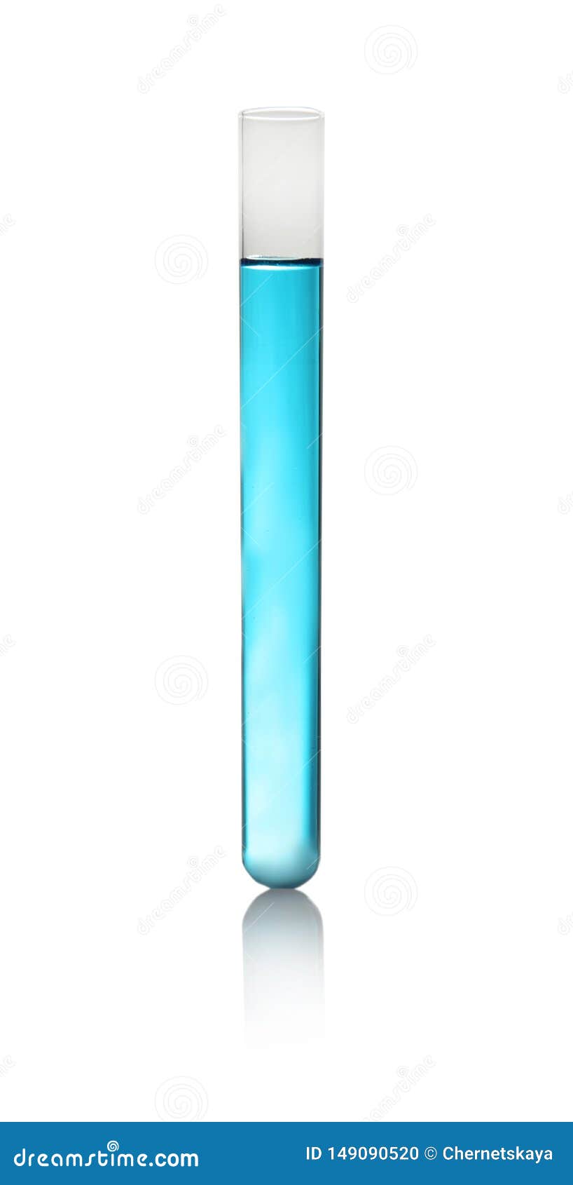 Test Tube of Color Liquid Isolated on White. Stock Photo - Image of ...