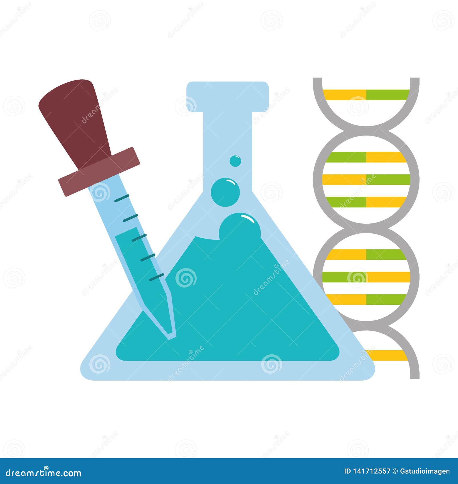 Test tube dropper dna stock vector. Illustration of drop - 141712557