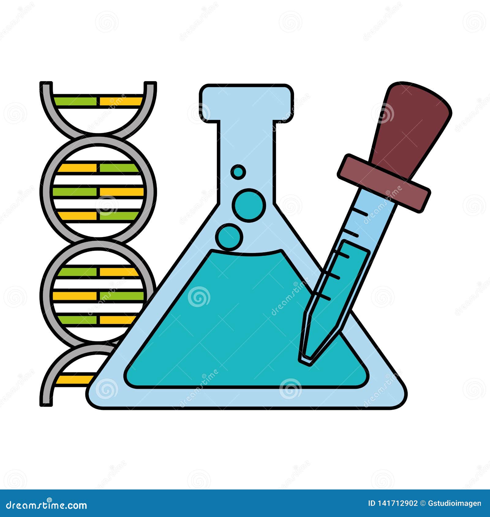 Test tube dropper dna stock vector. Illustration of icon - 141712902