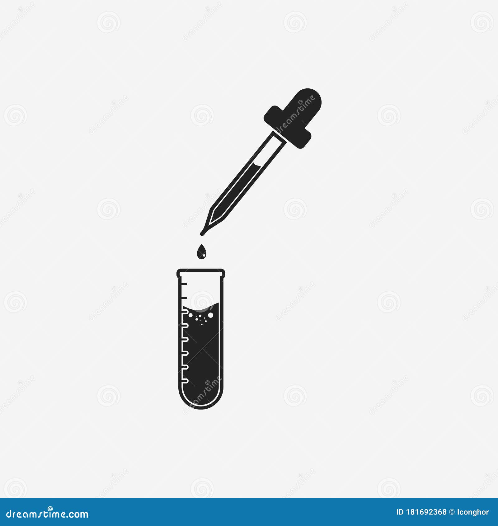 Test Tube and Dropper Icon. Stock Vector - Illustration of tube ...