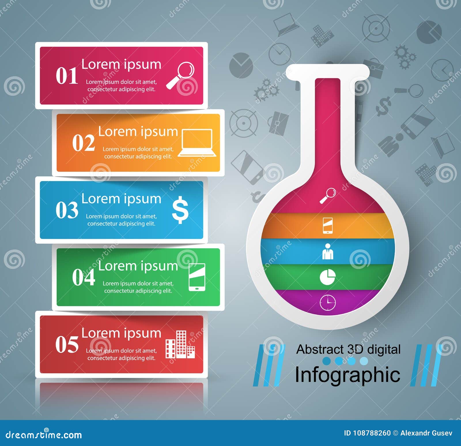 Test Tube. Experiments. Business Infographics. Stock Vector ...