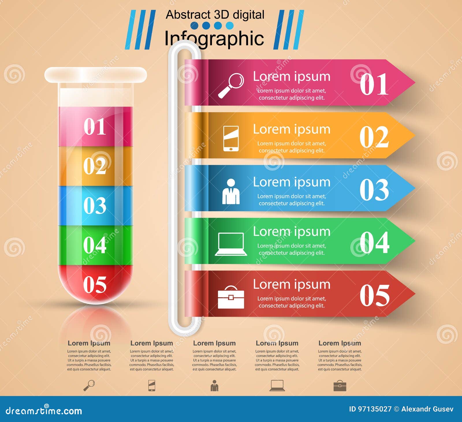 Test Tube. Experiments. Business Infographics. Stock Vector ...