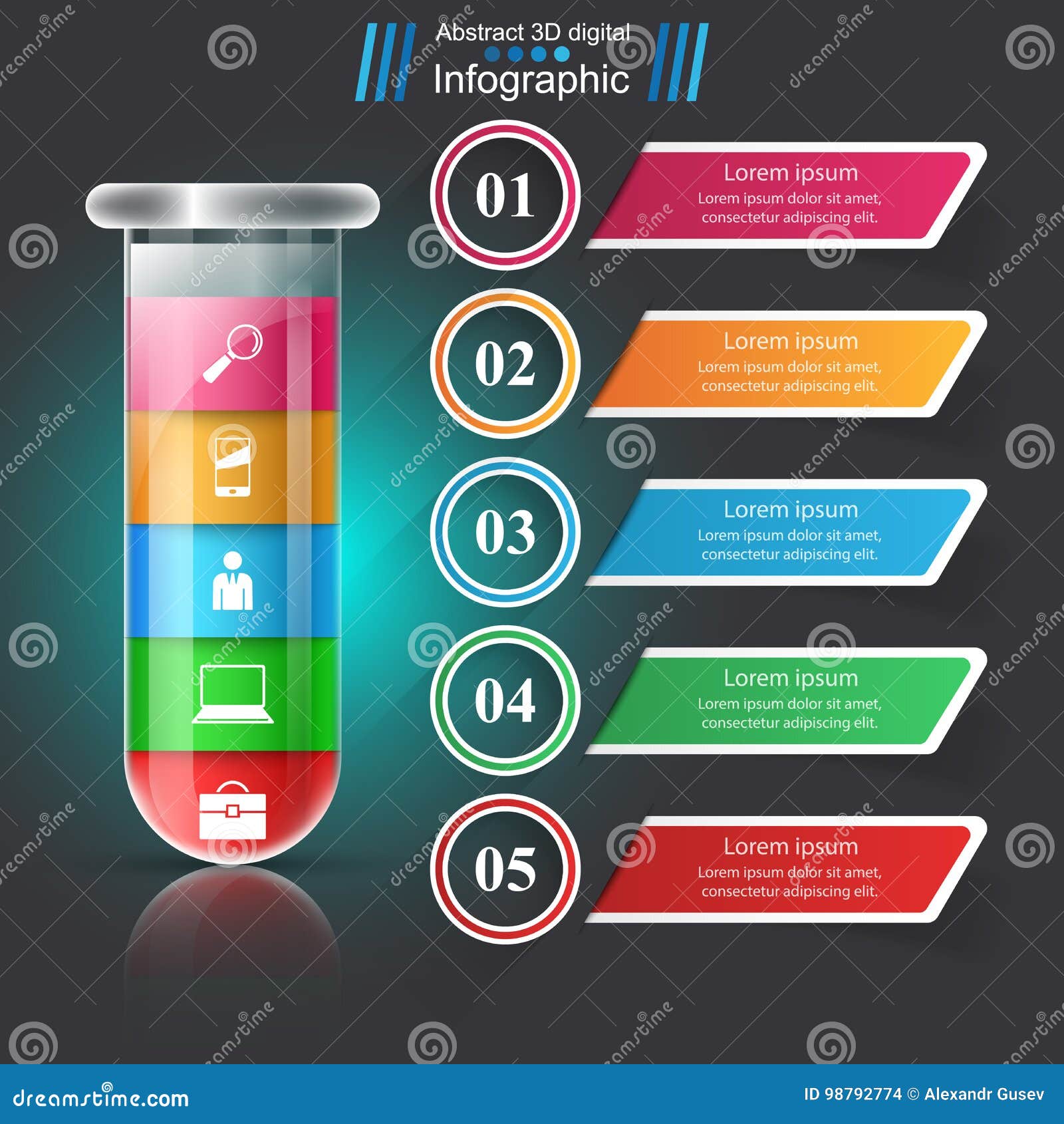 Test Tube. Experiments. Business Infographics. Stock Vector ...