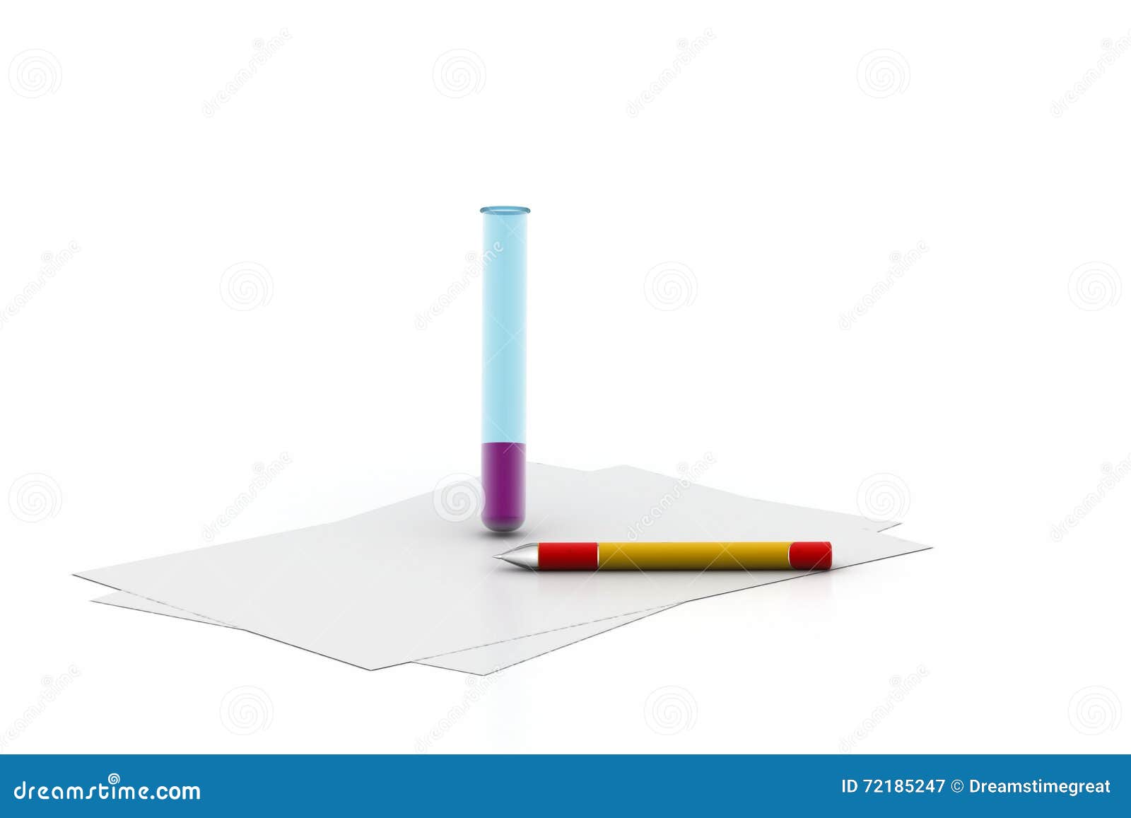 Test Tube for Experiments and White Paper Stock Illustration ...