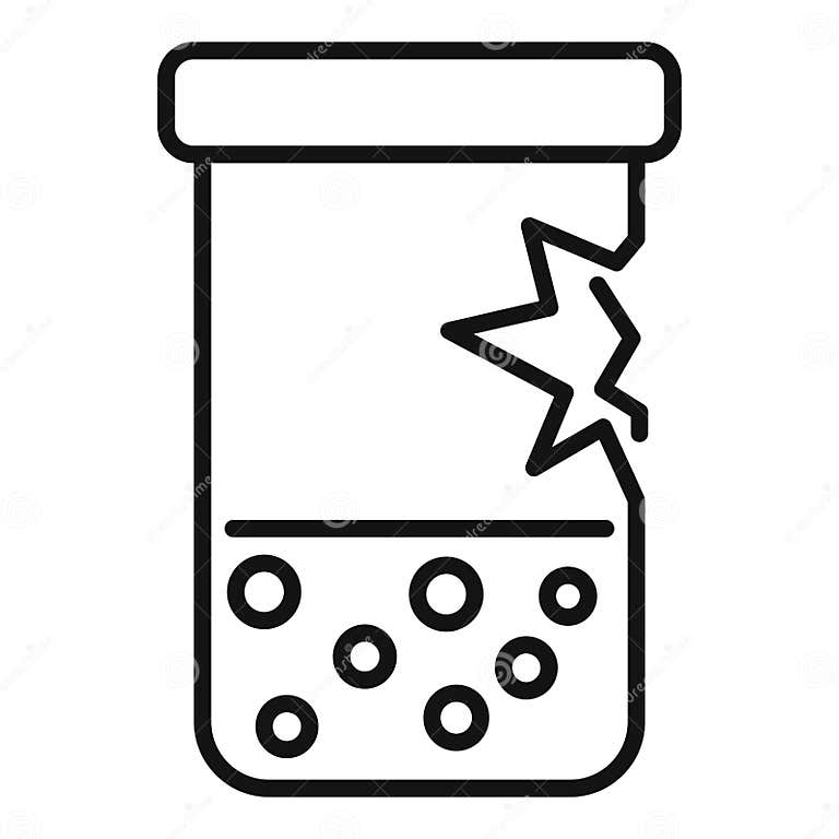 Test Tube Exploding with Bubbles Inside Line Icon Stock Illustration ...