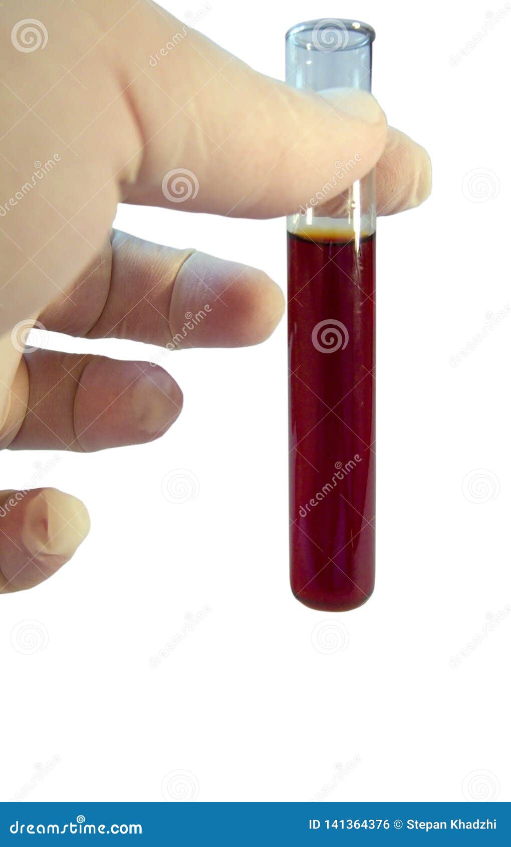 Test Tube and Hand in Laboratory on White Stock Photo - Image of ...