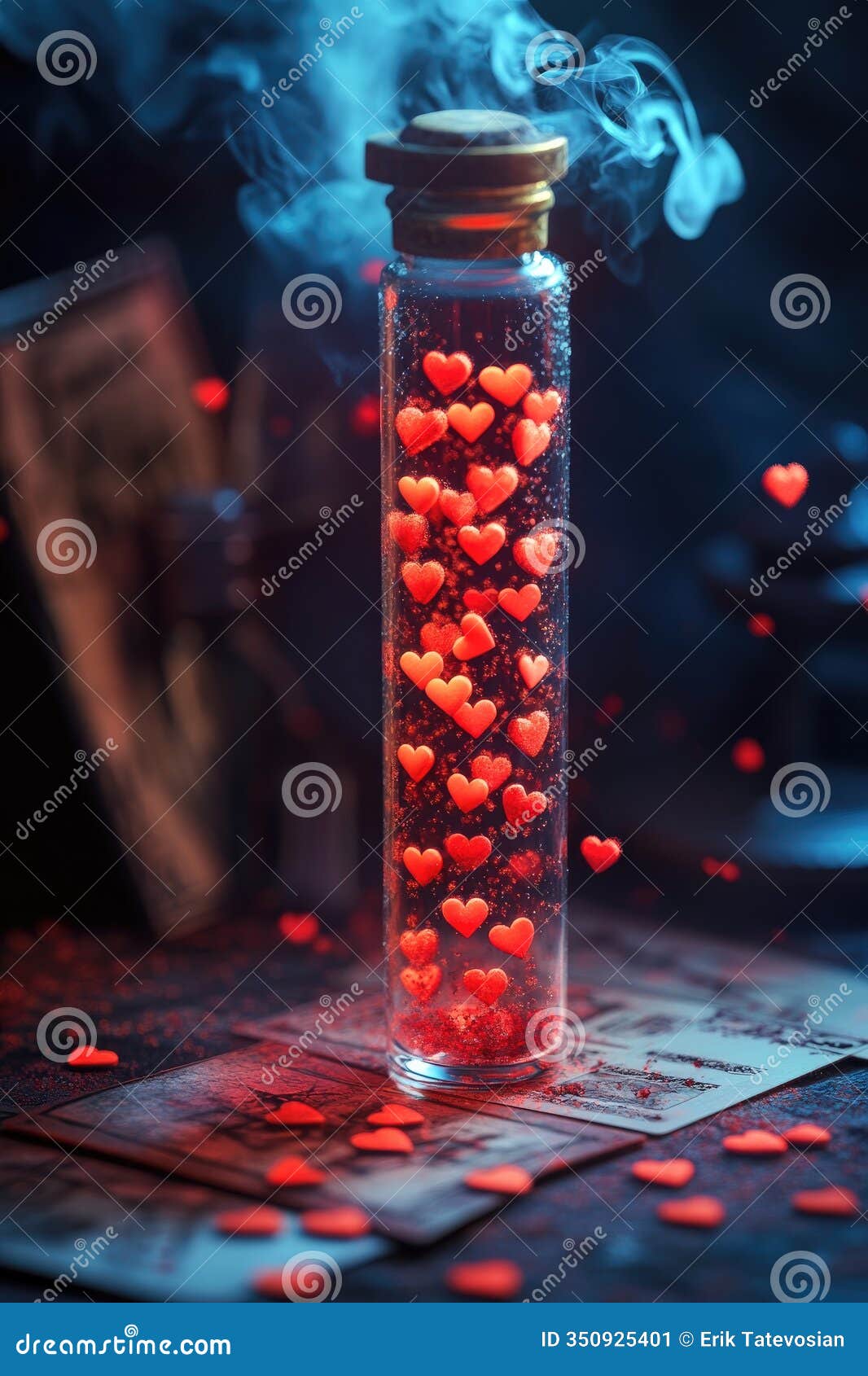 Test Tube with Hearts in the Laboratory. Selective Focus Stock Image ...