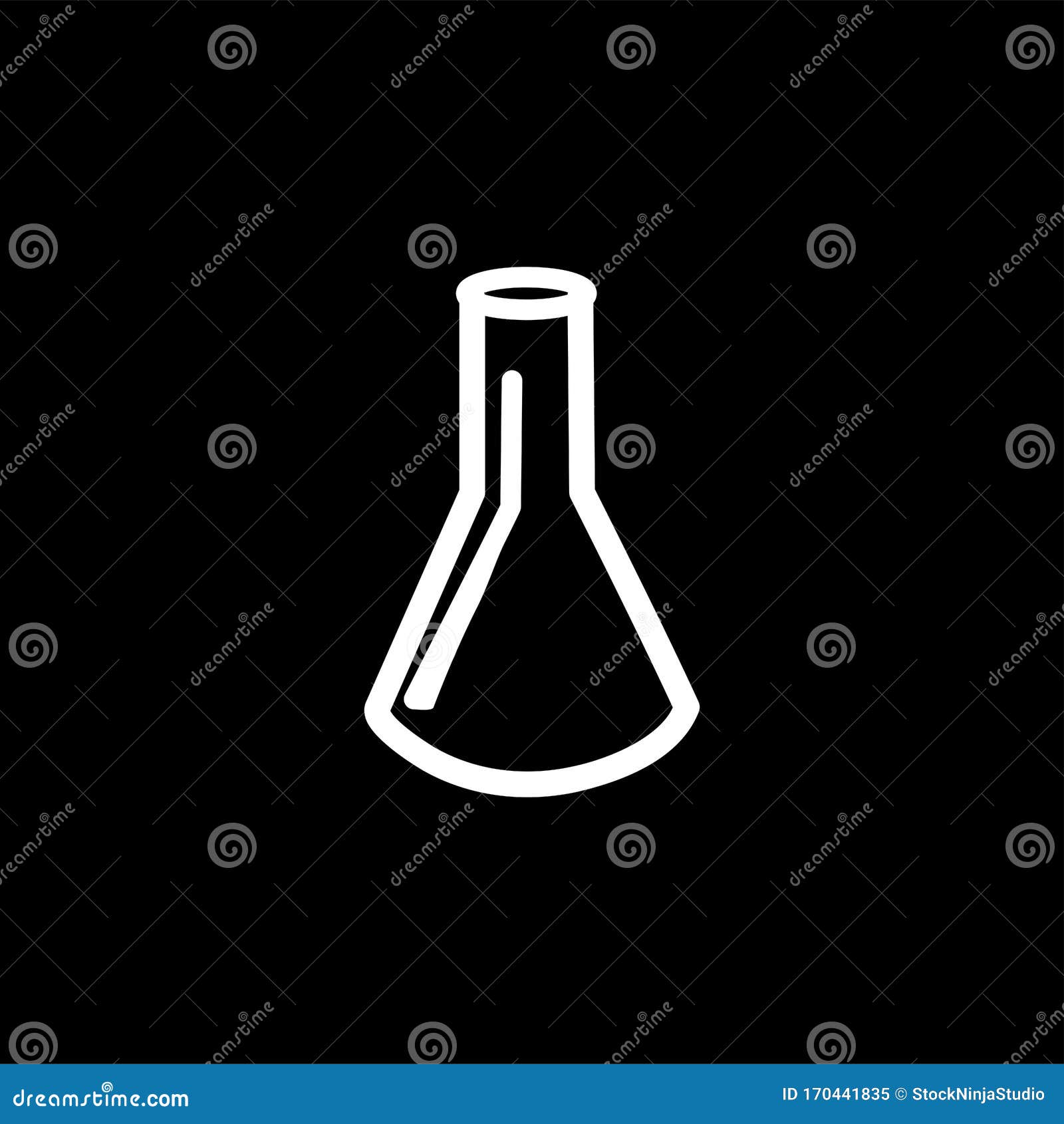 Test Tube Icon on Black Background. Black Flat Style Vector ...