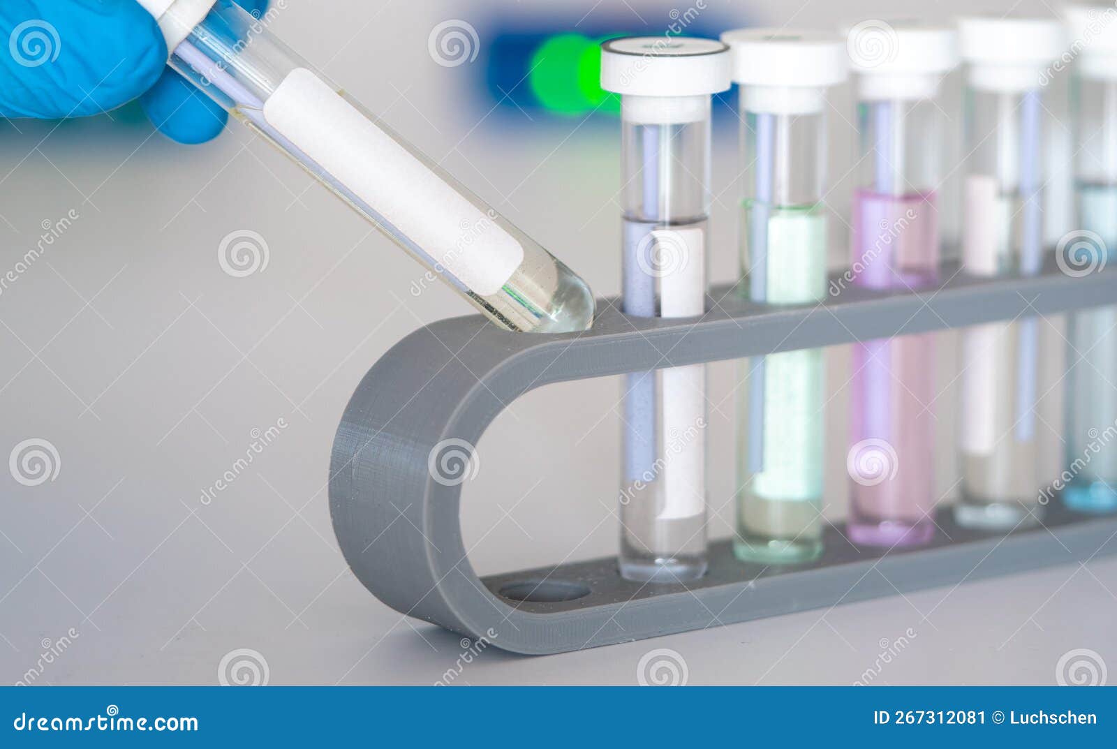 Test Tube in Laboratory with Empty Label Stock Image - Image of ...