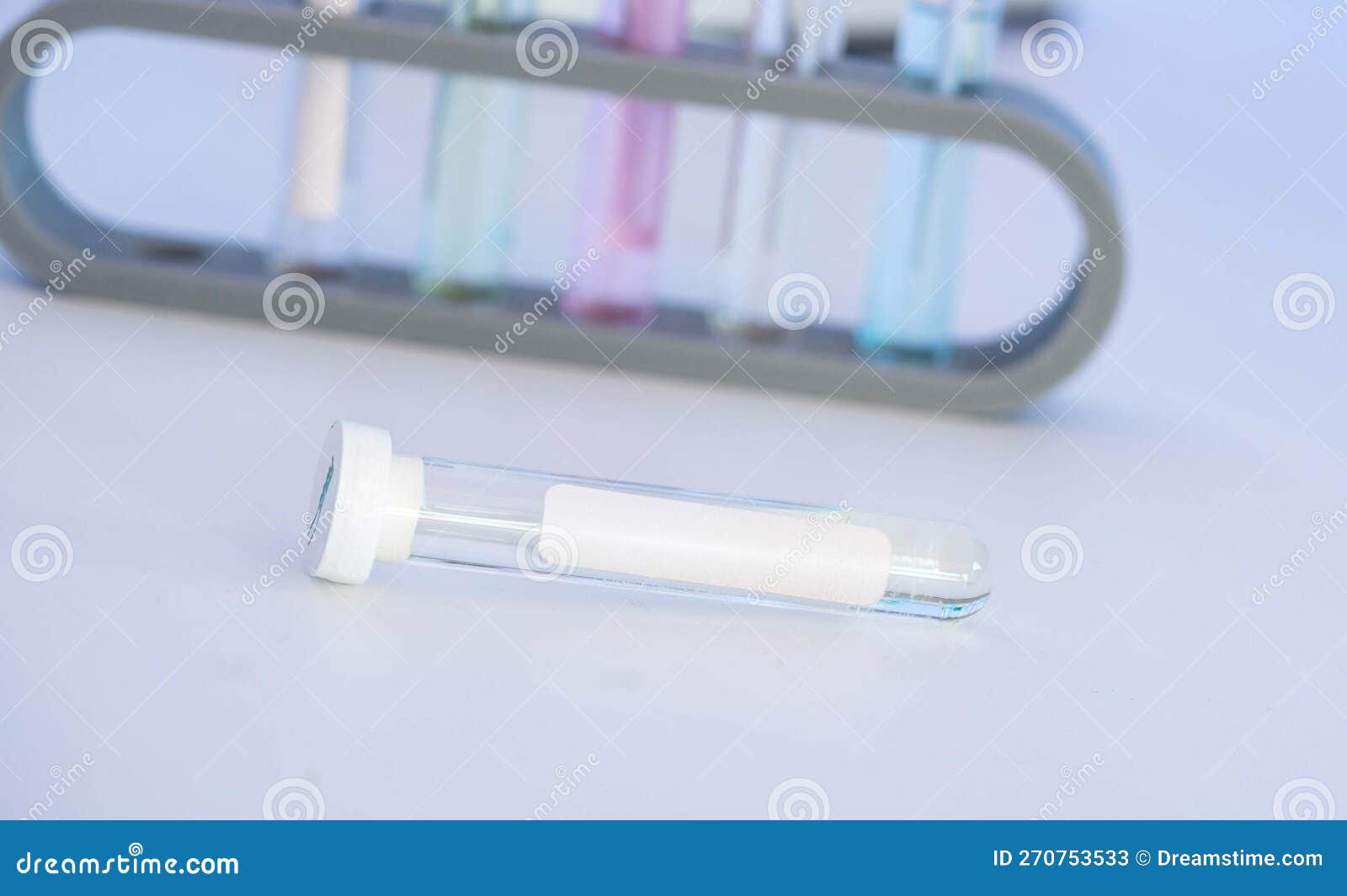 Test Tube in Laboratory with Empty Label Stock Image - Image of ...