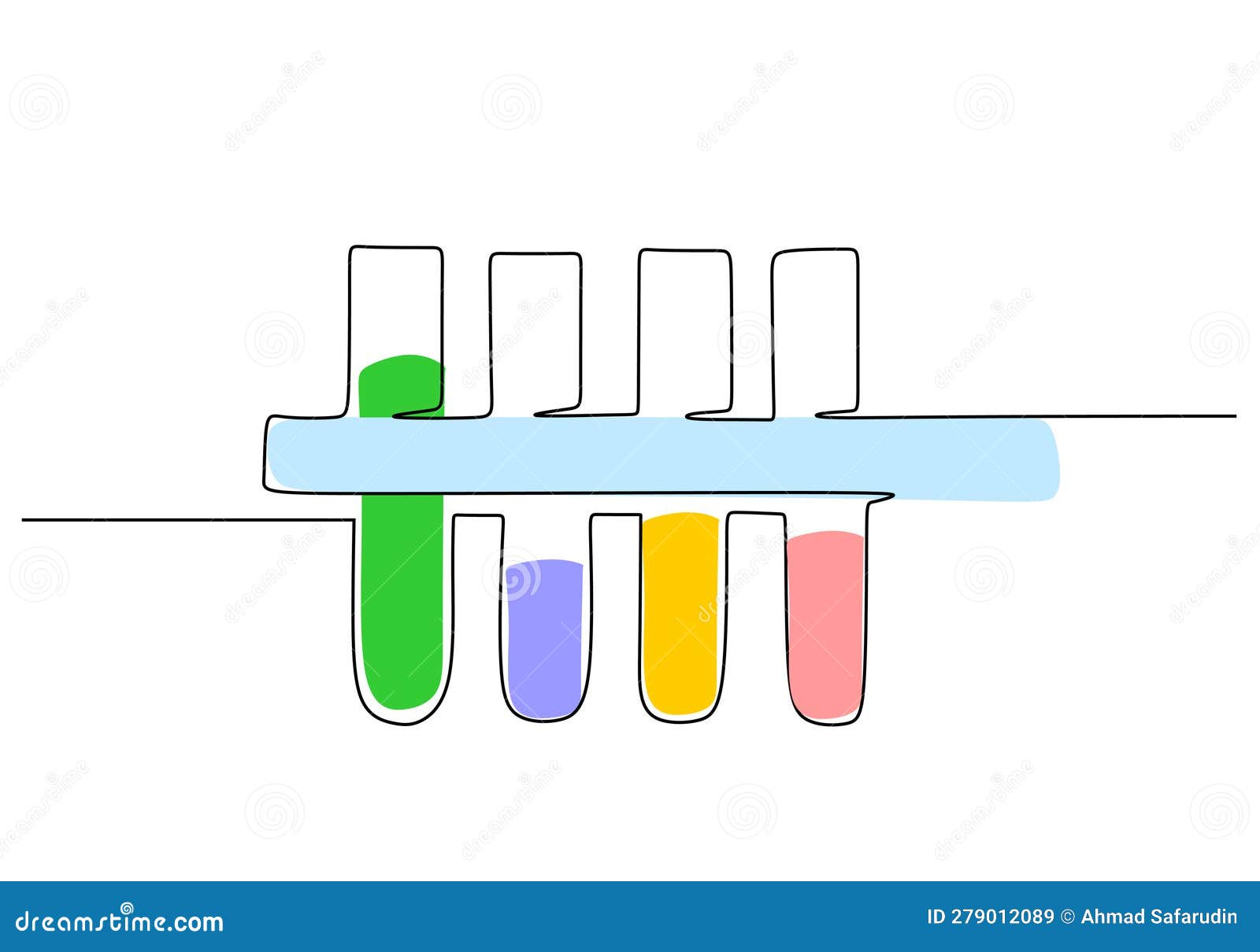 Test Tube - Laboratory Equipment and Tools Object, One Line Drawing ...