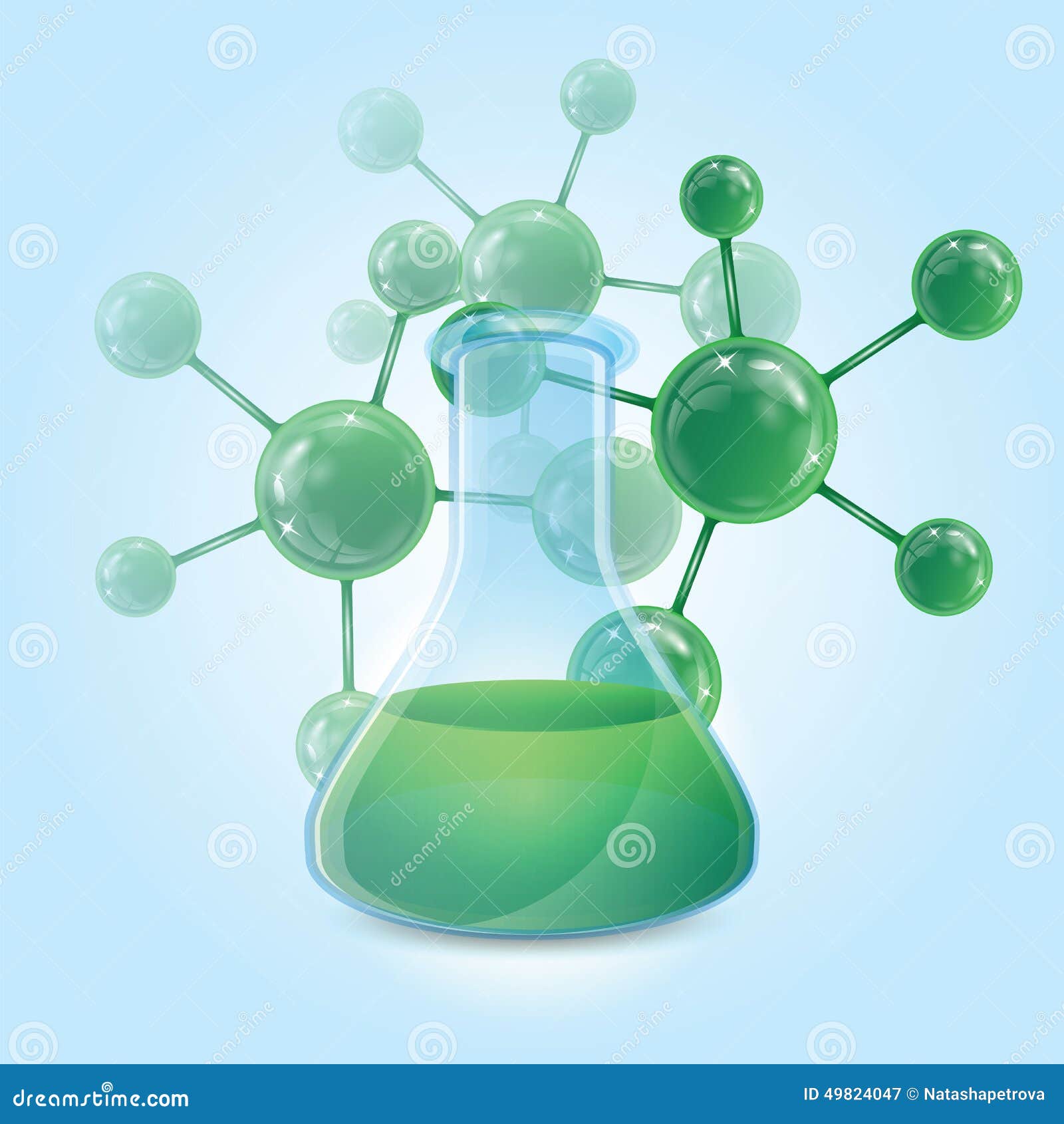 Test tube and molecule stock vector. Illustration of reaction - 49824047