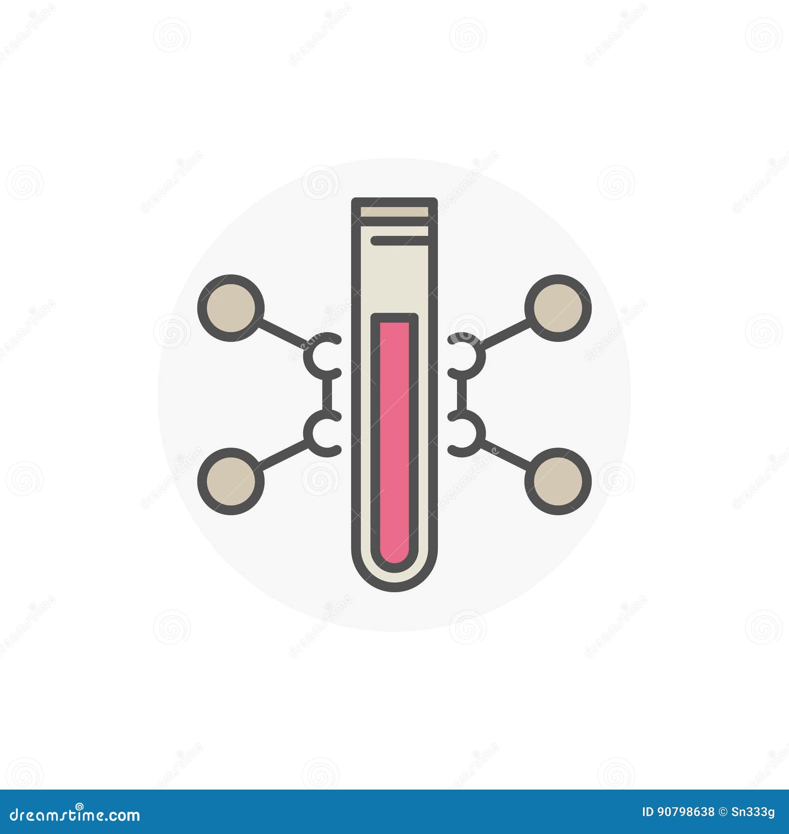 Test Tube with Molecule Icon Stock Vector - Illustration of sign, test ...