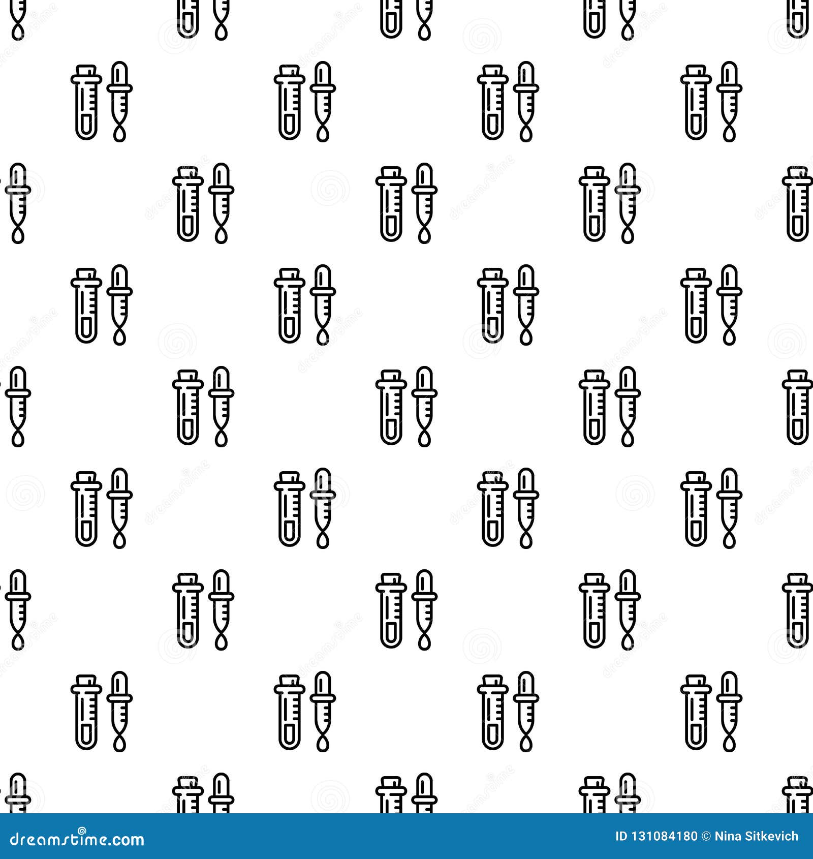 Test Tube and Pipette Pattern Seamless Stock Vector - Illustration of ...