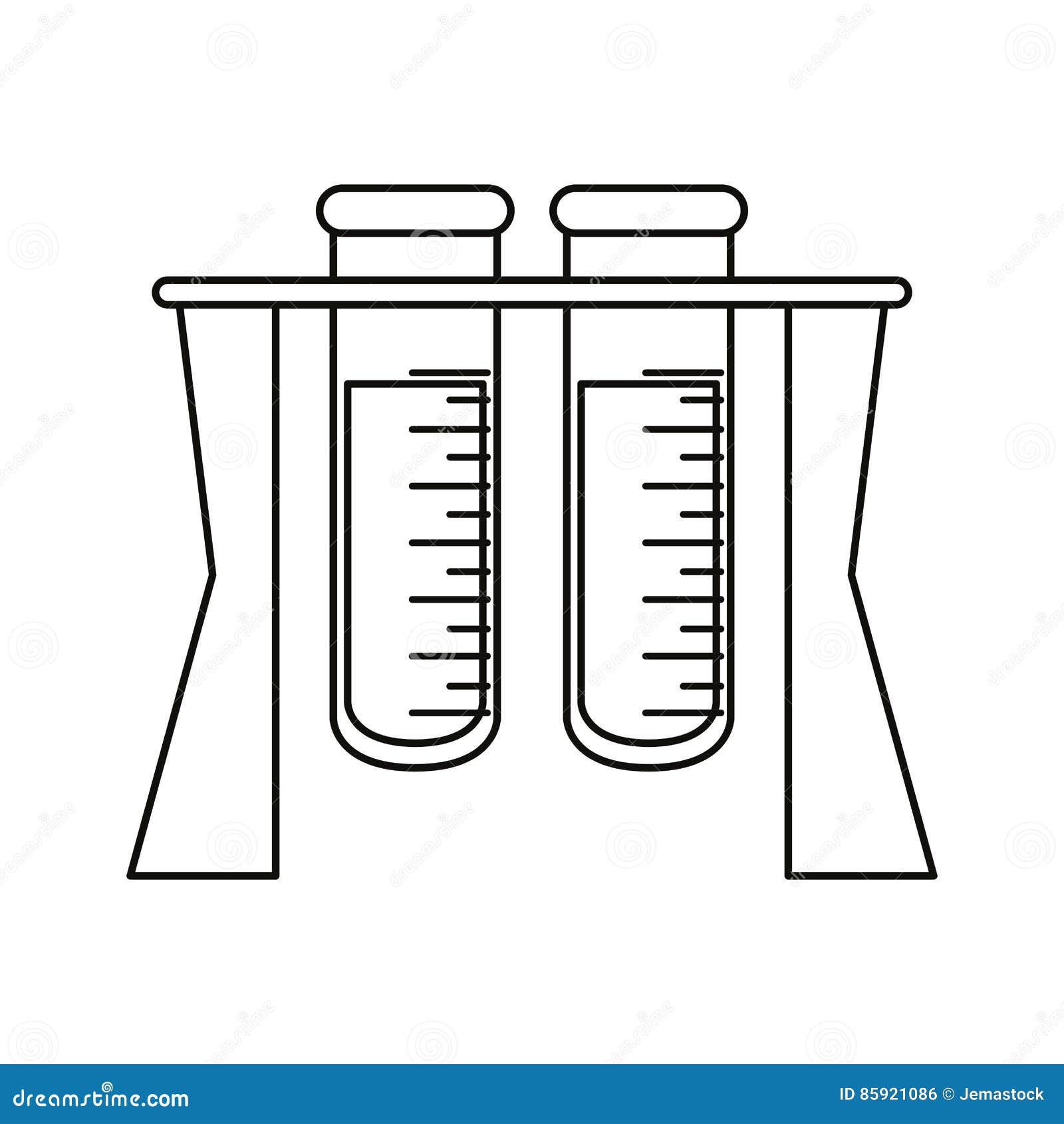 Test Tube Rack Medicine Laboratory Thin Line Stock Vector ...
